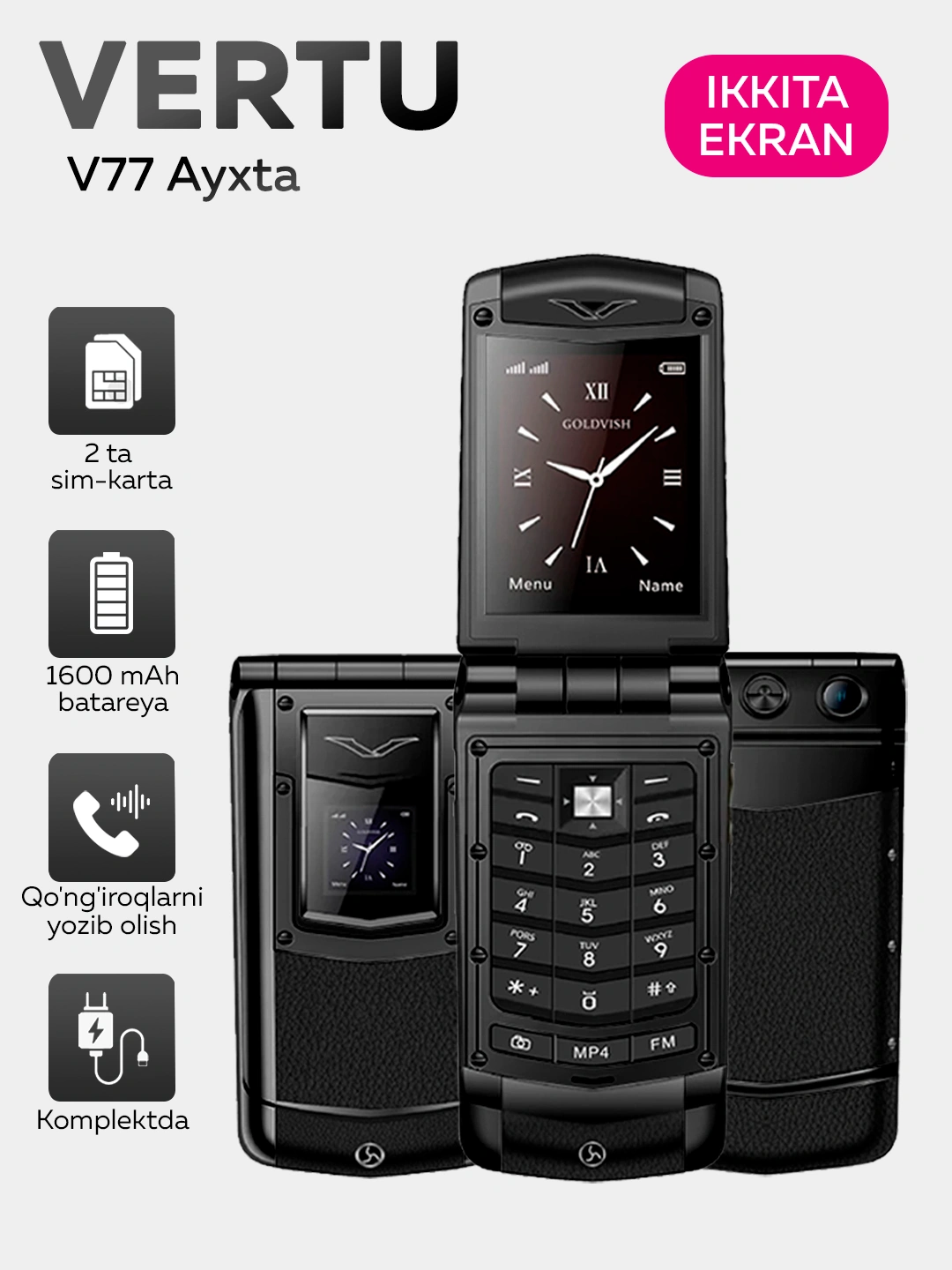 Tugmali telefon Vertu V77 Ayxta 1000000 so'mga eng yaxshi narxda. Uzum ...