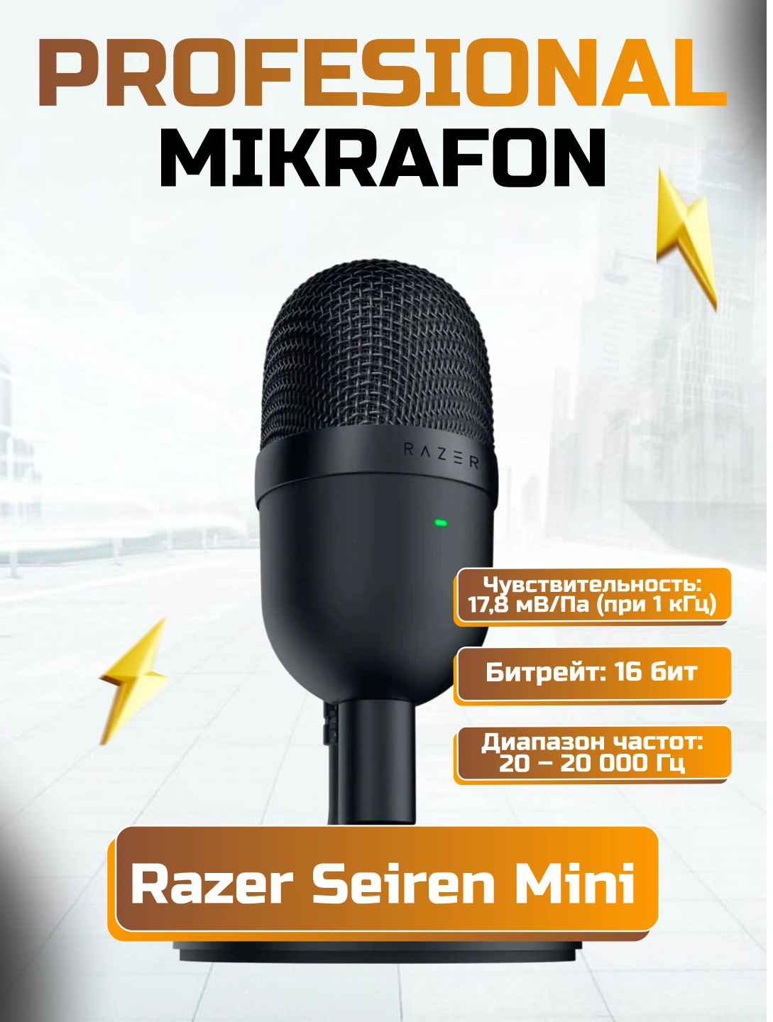Razer Seiren mini mikrofoni, studiya va geymer mikrofoni 755000 so'mga ...