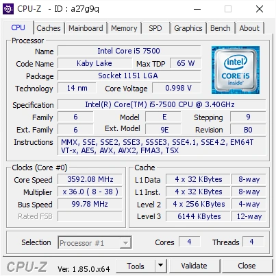 Protsessor Intel core i3, i5, i7, 6- va 7-avlod 1151 OEM soketi ...