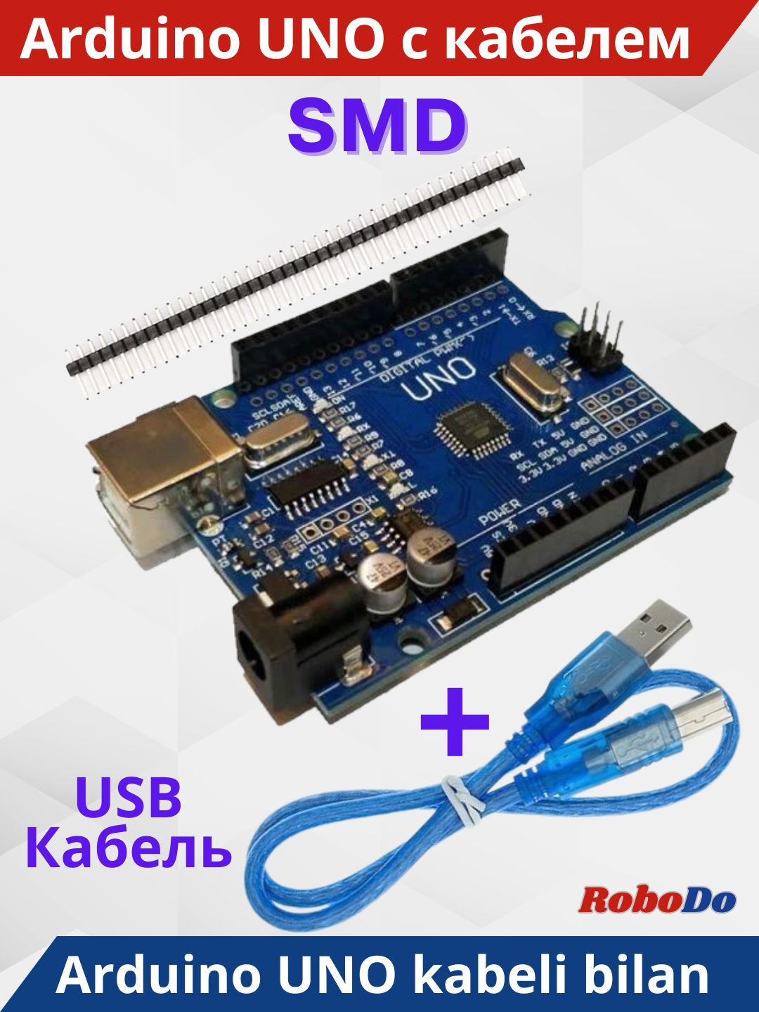 Arduino UNO R3 SMD USB kabeli bilanni arzon narxda sotib oling — Uzum (959021)