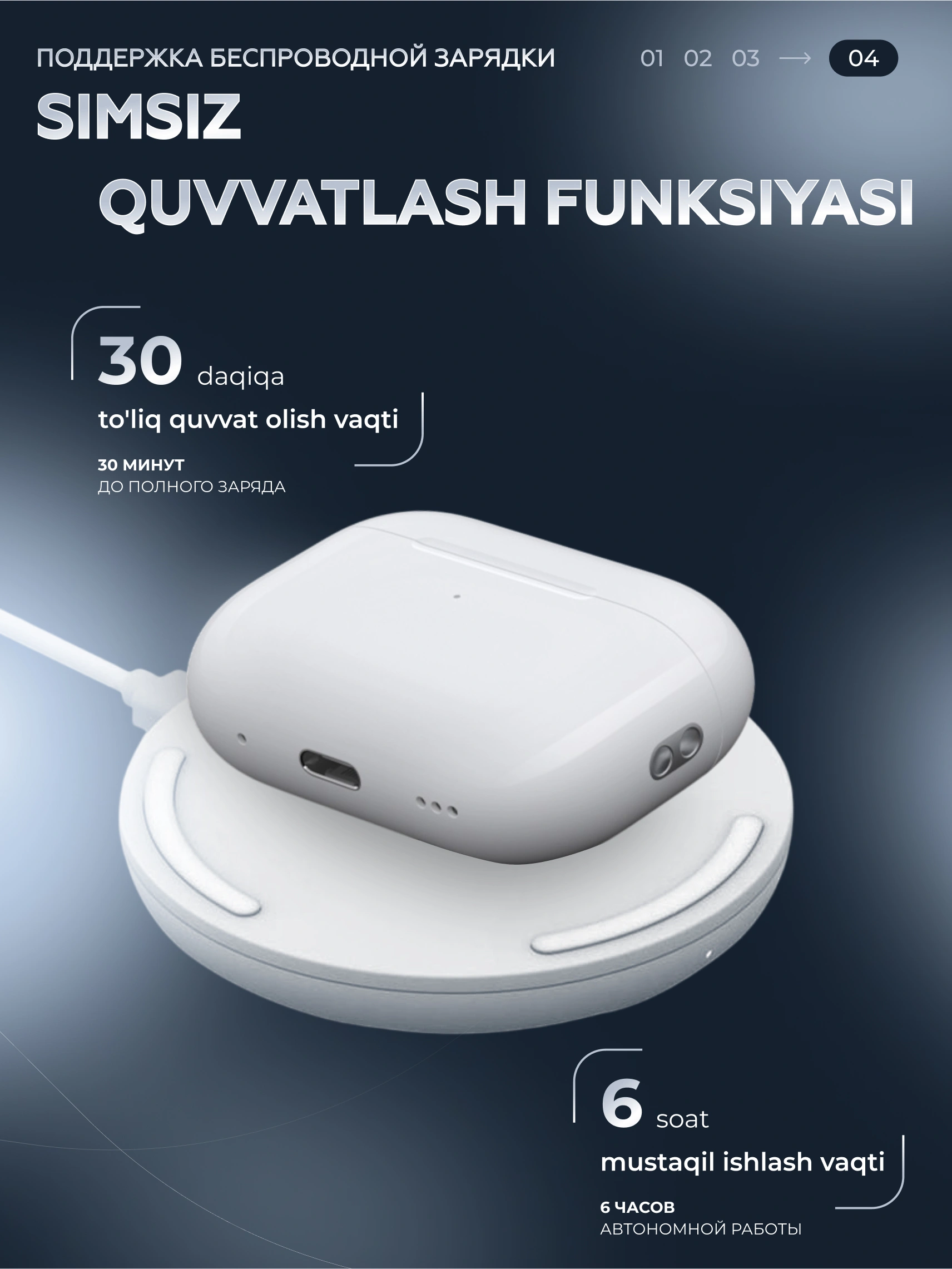 Simsiz quloqchinlar Pods Pro 2 DUBAI ANC, sensorli, iPhone va Android ...