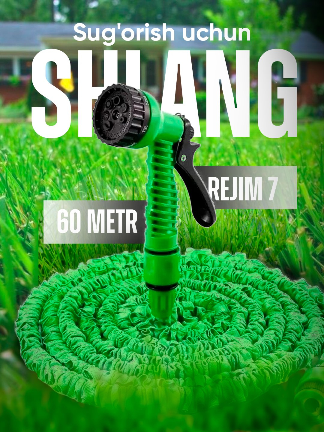 Sug'orish shlangi, mo''jizaviy shlang, kengaytiriladigan, Miracle, 60 ...