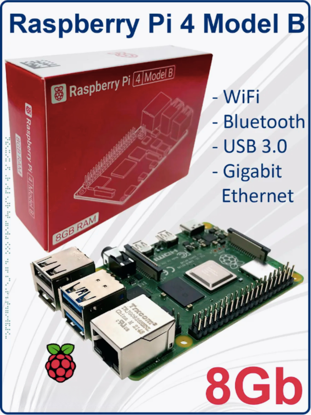 Raspberry Pi 4 Model B 8GB – микрокомпьютер, ARM Cortex-A72, USB 3.0, 4K, Wi-Fi 5 arduino купить ...