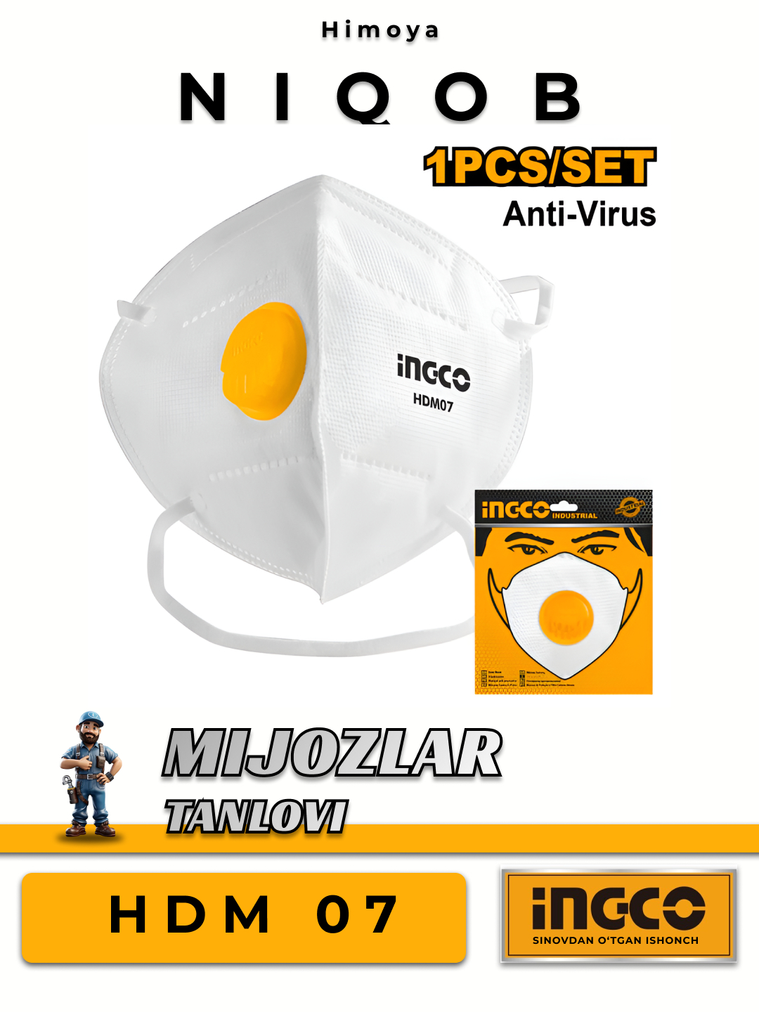 Защитная маска от пыли и аэрозоля Ingco HDM 07 HDM 08 купить по низким ценам в интернет-магазине ...