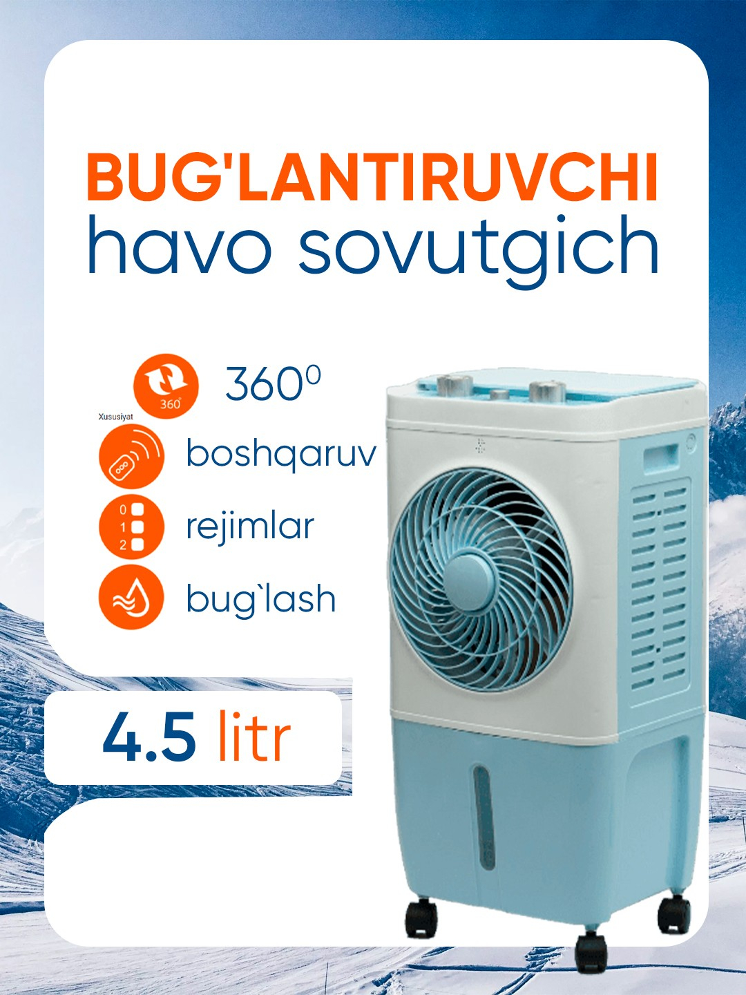 Uy va ofis uchun havo sovutgichli konditsioner, Portable Evaporative Air Coolerni arzon narxda ...