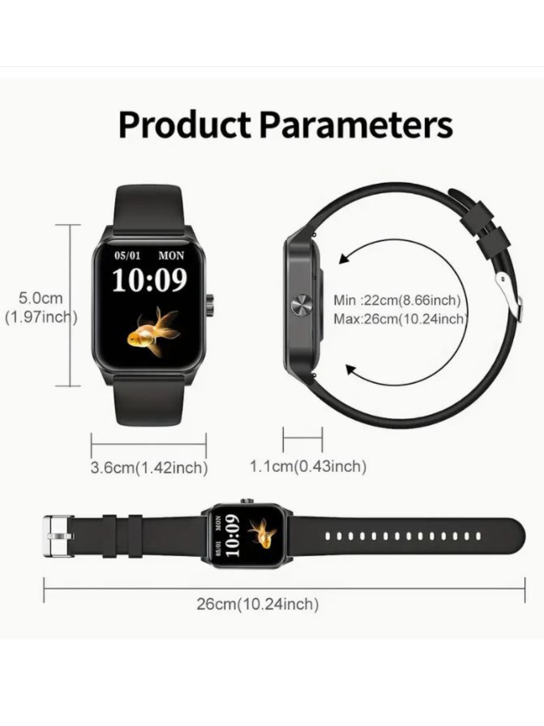 Aqlli soatlar, Smart watch Android va iPhone, Apple, IOS uchun, suvga ...