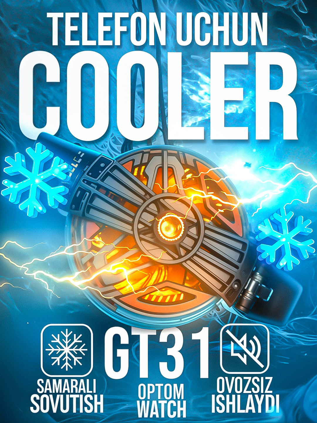 Telefon uchun kuler, PUBG o'ynash va boshqa o'yinlar uchun, -0.1, -0.8 ...