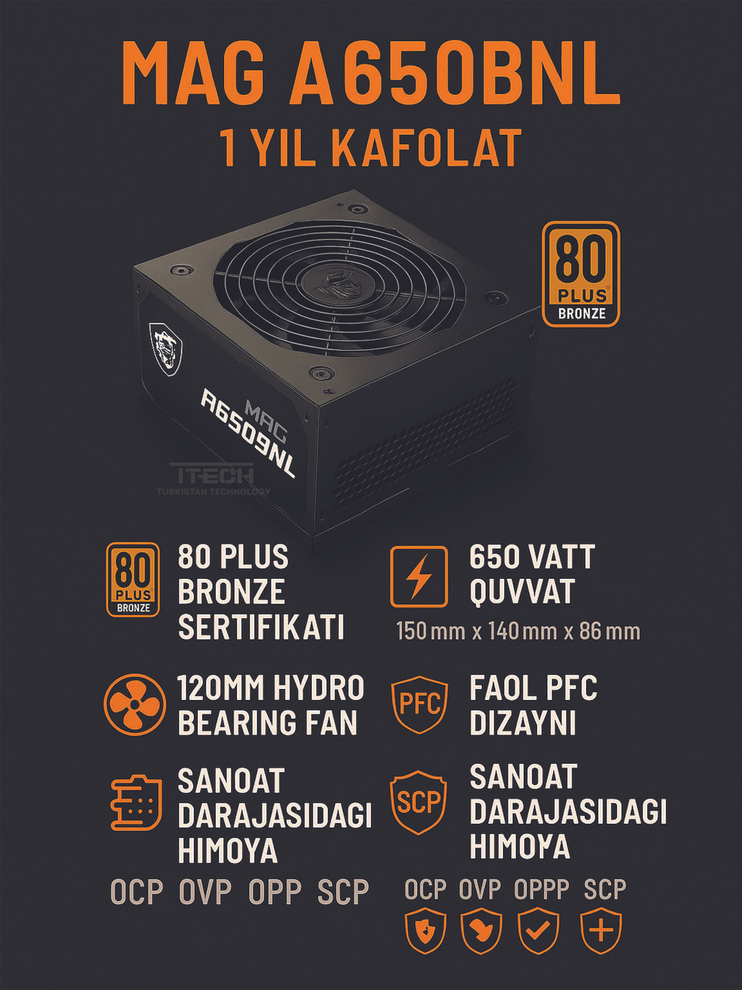 Блок питания MSI MAG A650BNL 650W 80+ Bronze (ATX) купить по низким ценам в интернет-магазине ...