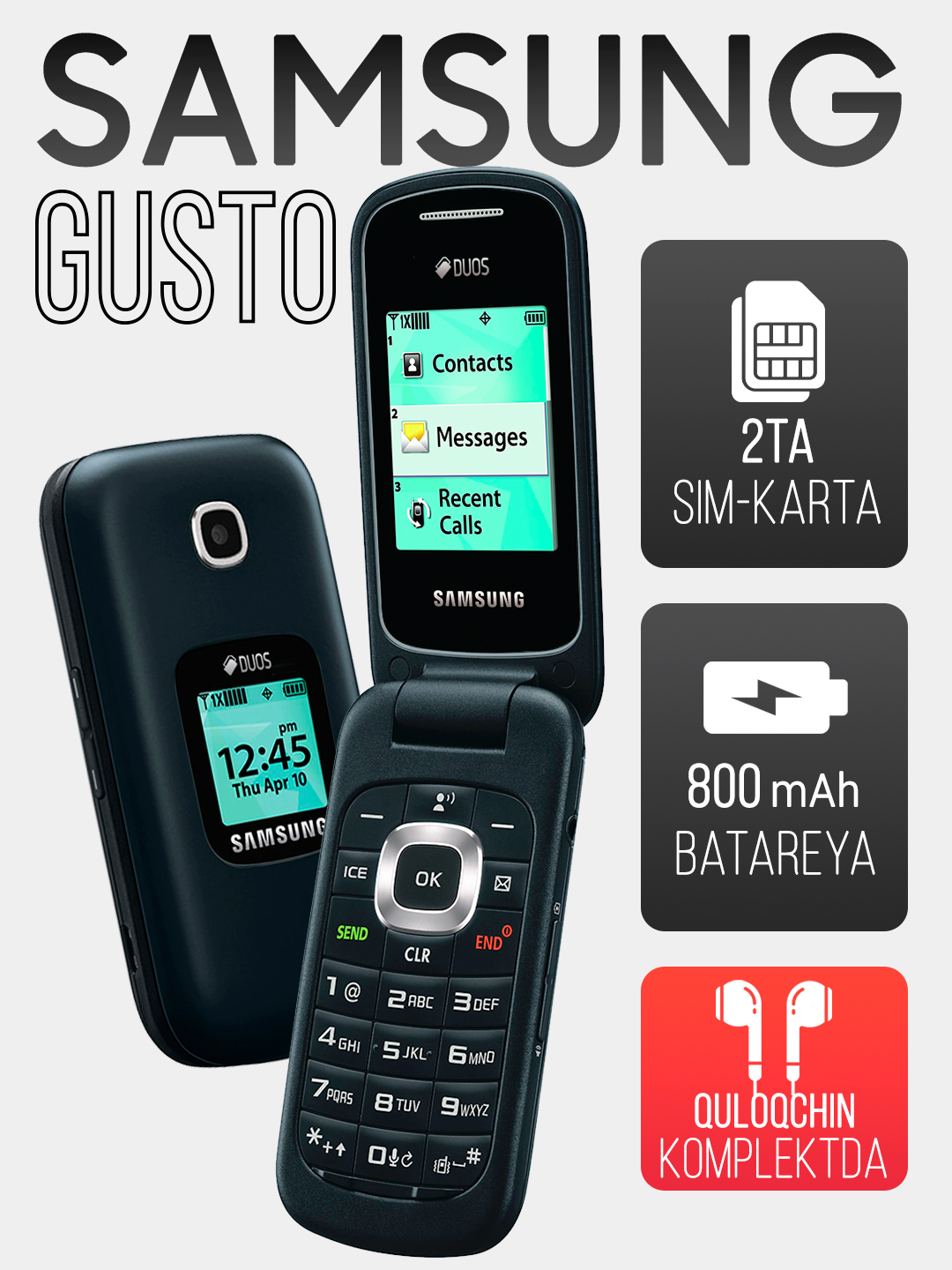 Кнопочный телефон Samsung Gusto 3 GM-B311V купить по низким ценам в ...