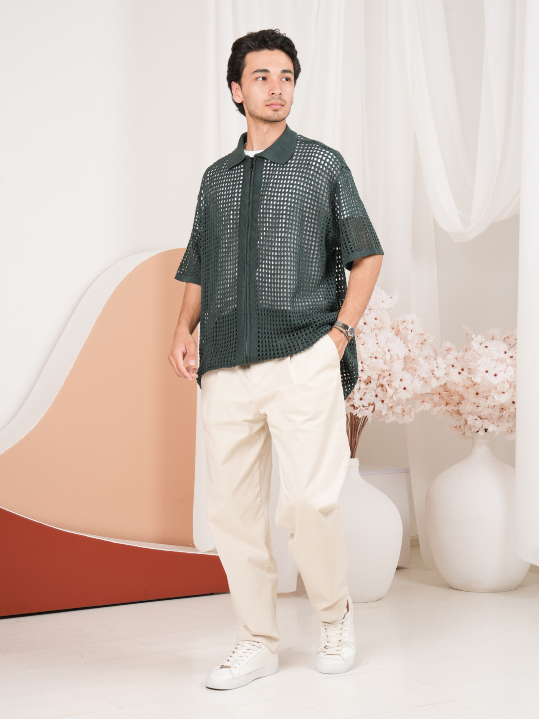 Мужская вязаная рубашка с молниями Didov Triko, размер M L XL купить по ...