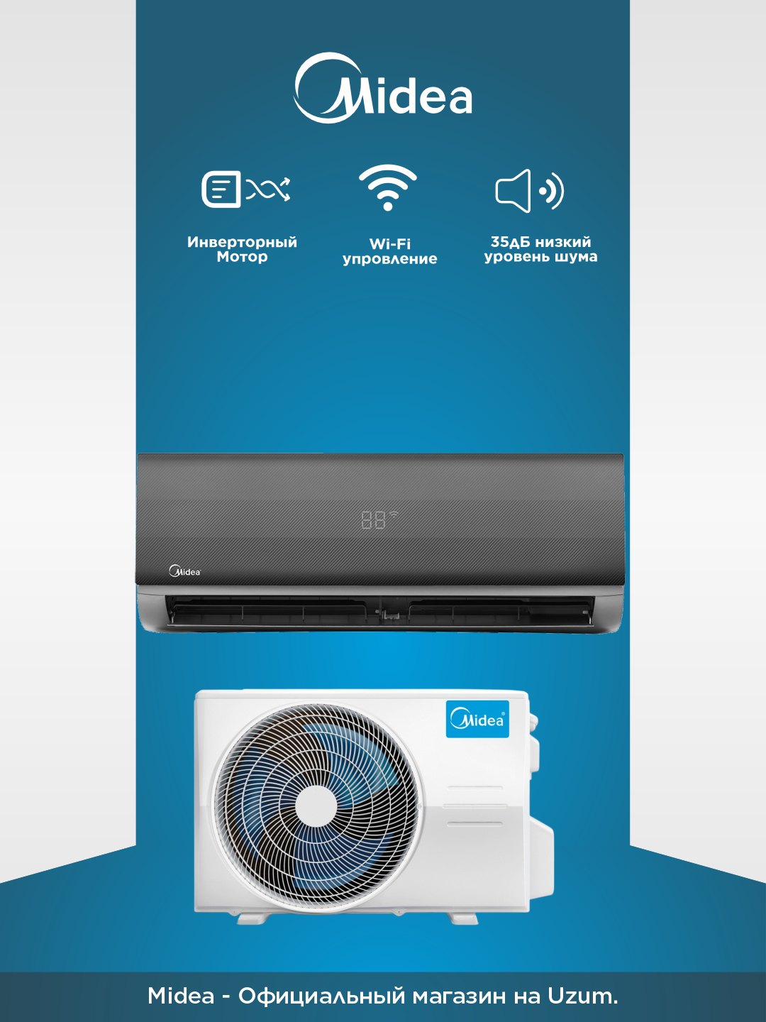 Midea NAOMI konditsioneri, inverterli, R32, isitish va sovutish, -15 °C ...