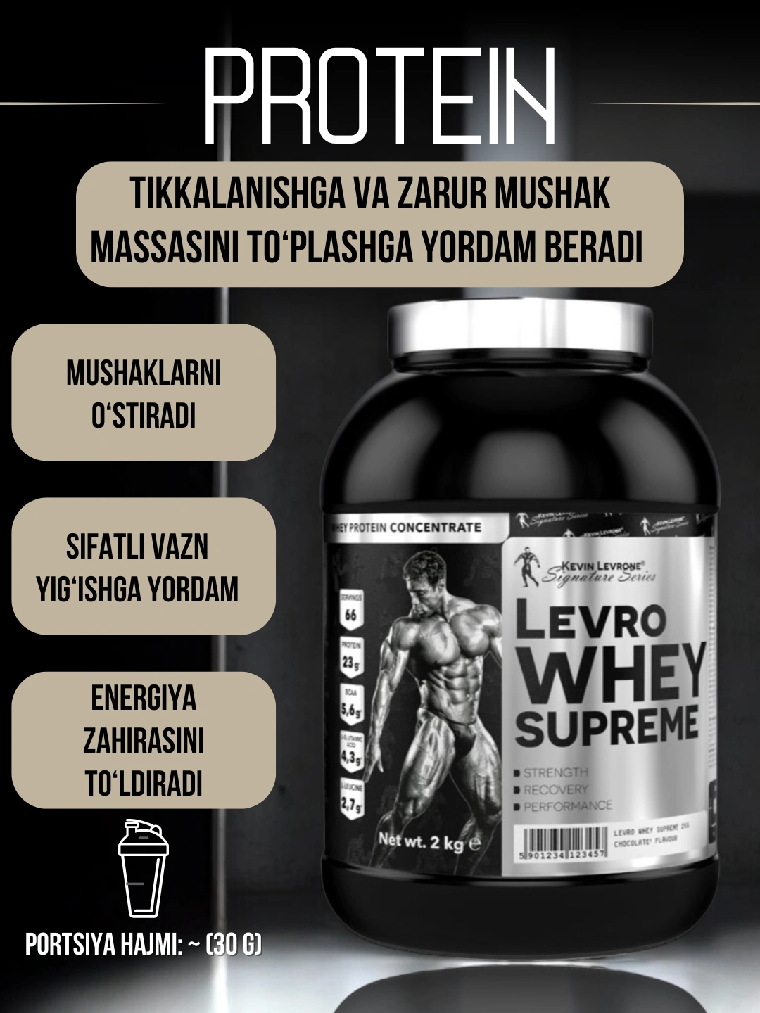 Protein Kevin Levrone Levro Whey Supreme, 2 kg, 66 porsiyani arzon ...