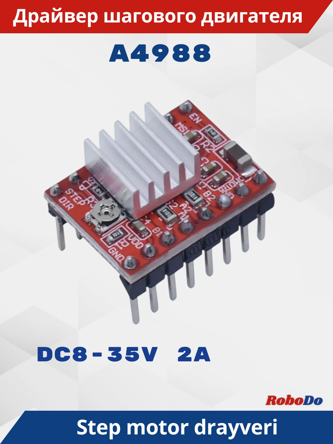 A4988 драйвер шагового двигателя DC8-35V, 2A купить по низким ценам в ...