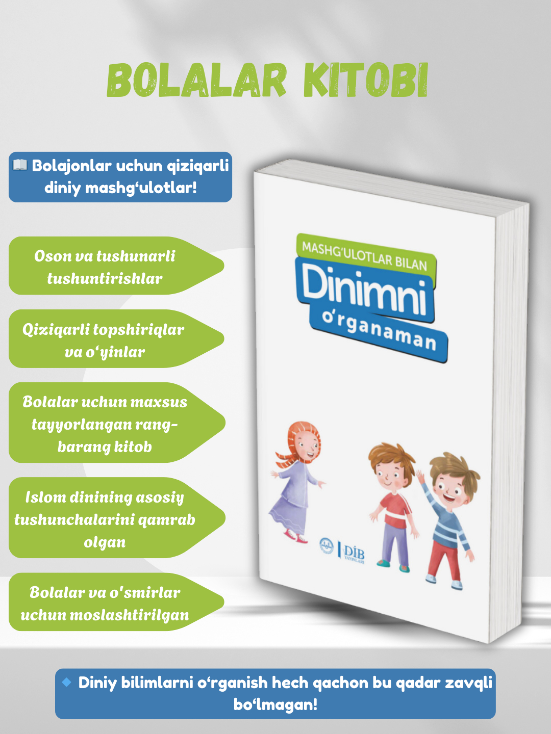 Bolalar, kattalar kitobi, Mashg'ulotlar bilan Dinimni Oʻrganaman, A4 ...