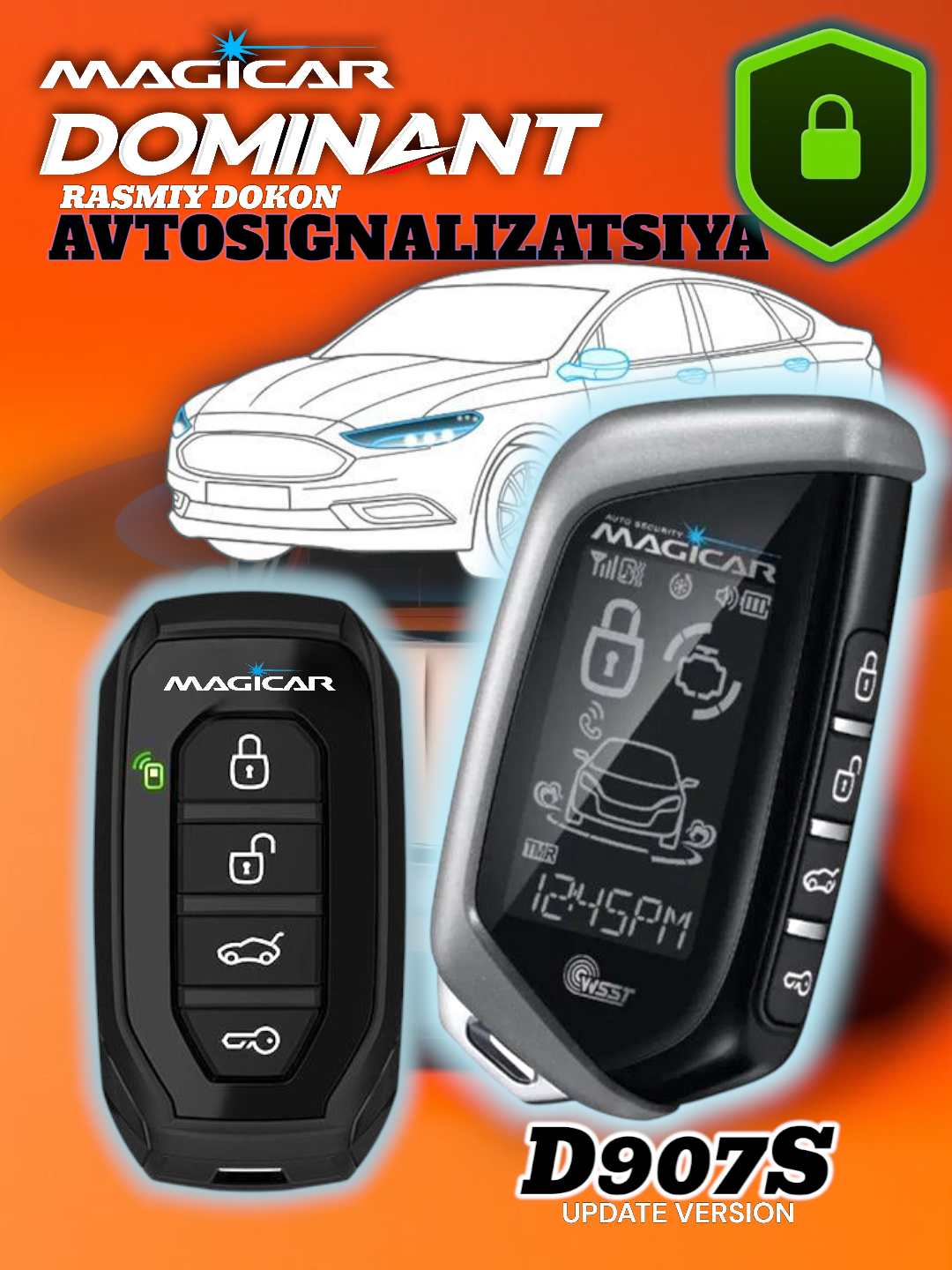 Сигнализация доминант Magicar D907S, с дистанционным управлением за 1849000 сум со скидкой 11% ...