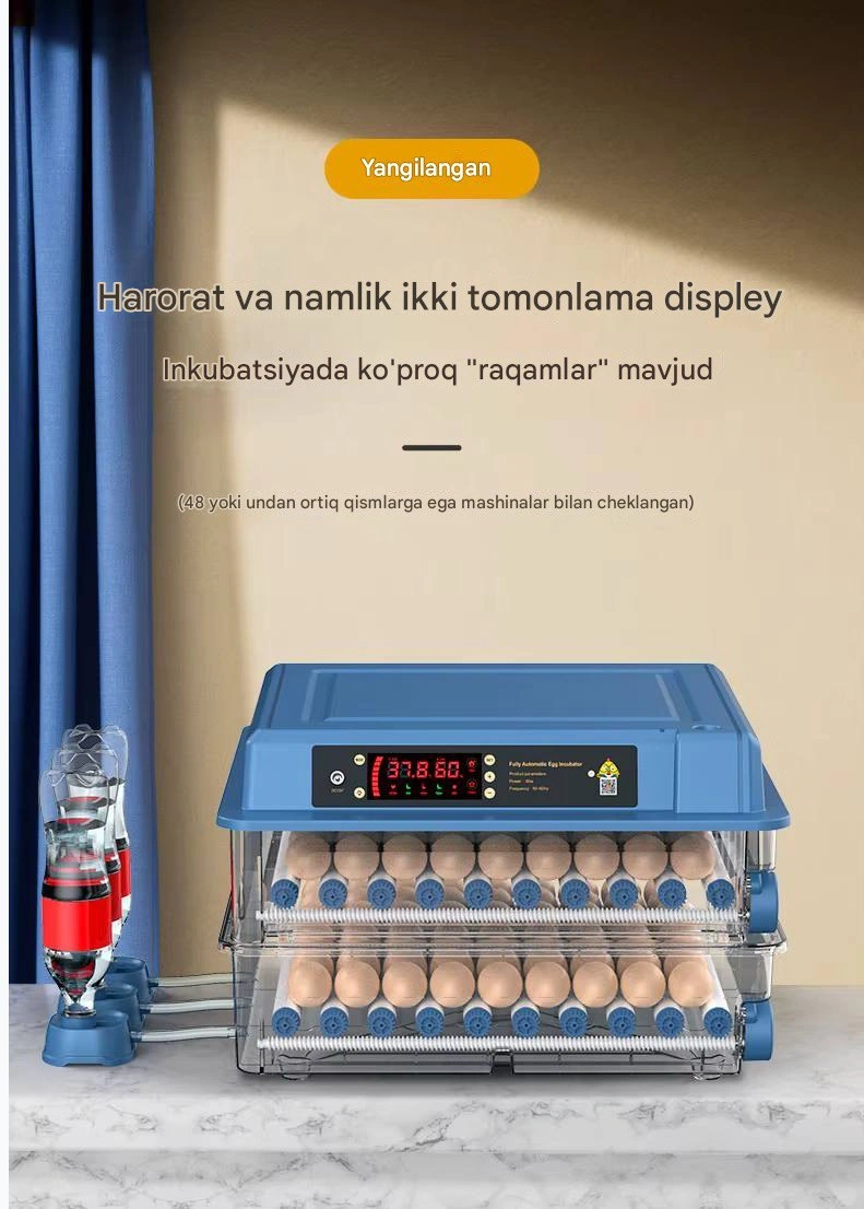 Tuxumlar uchun inkubator 9/12/24/36/64/100/128/200, 12V va 220V dan ...