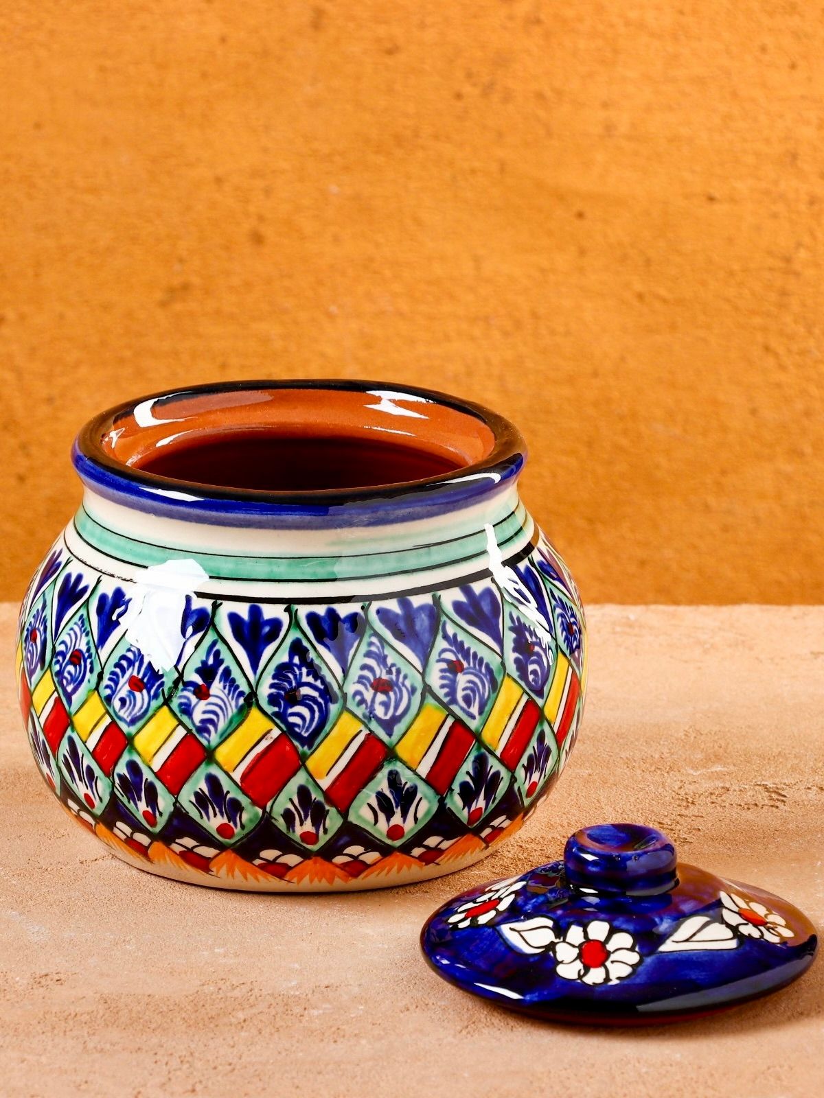 Сахарница “Синий Лотос” – Риштанская керамика, 500 мл, узбекская посуда ...