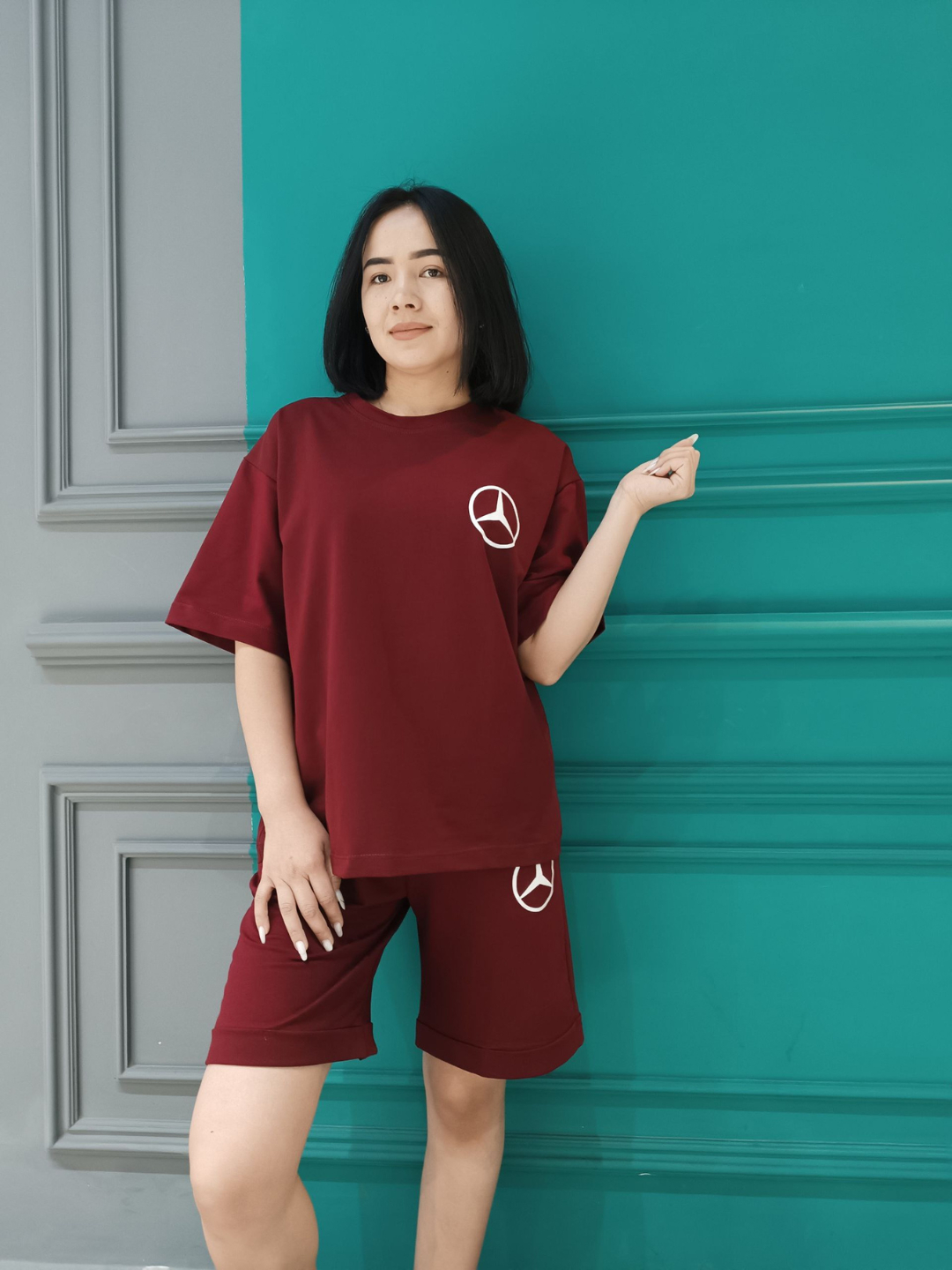 Ayollar uchun dvoyka, ikki qismli kiyim,shortik va fudbolka, ikki ...