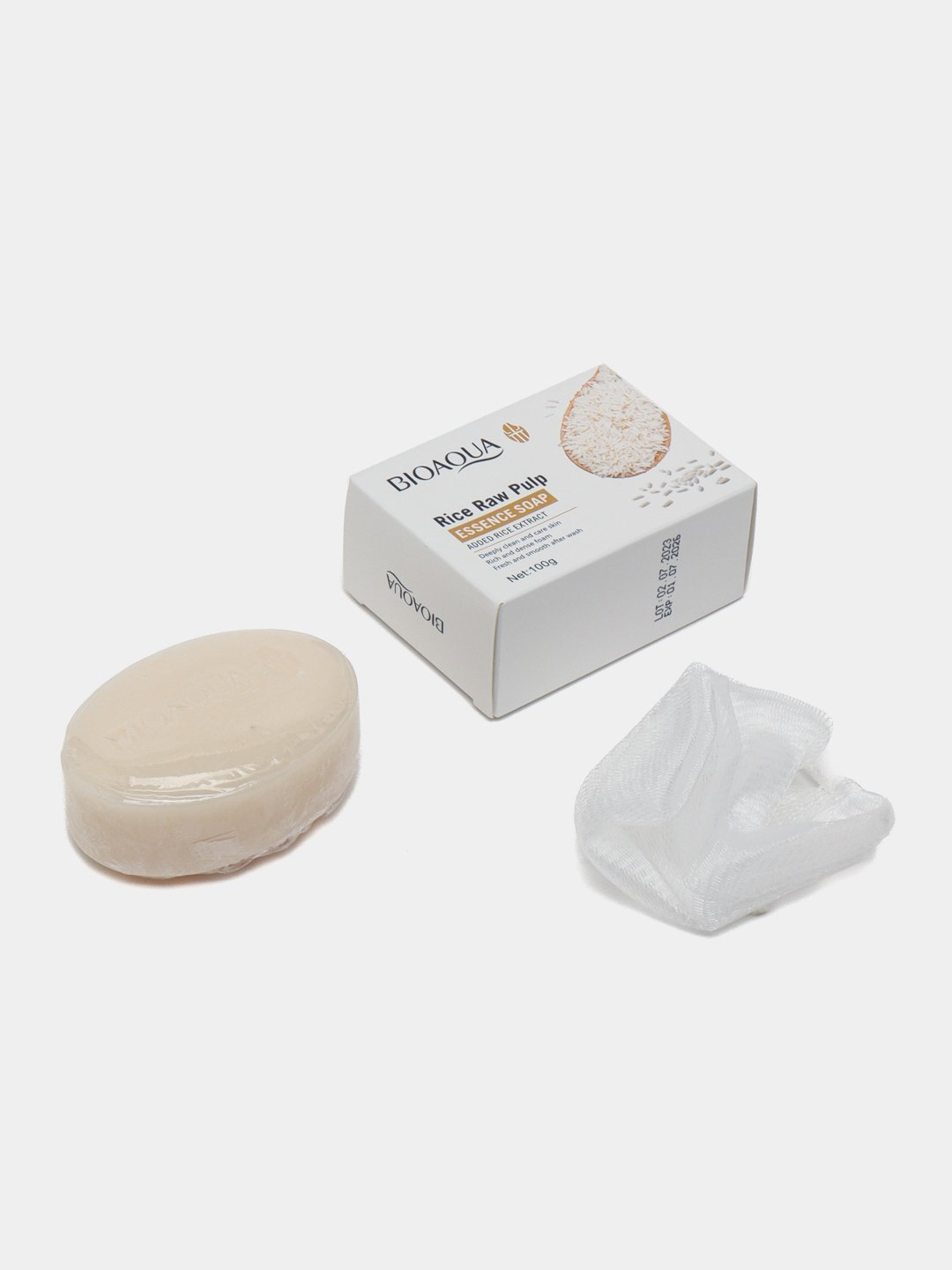 Oqartiruvchi sovun BIOAQUA, guruch ektrakti bilan, yuz va tana uchun ...