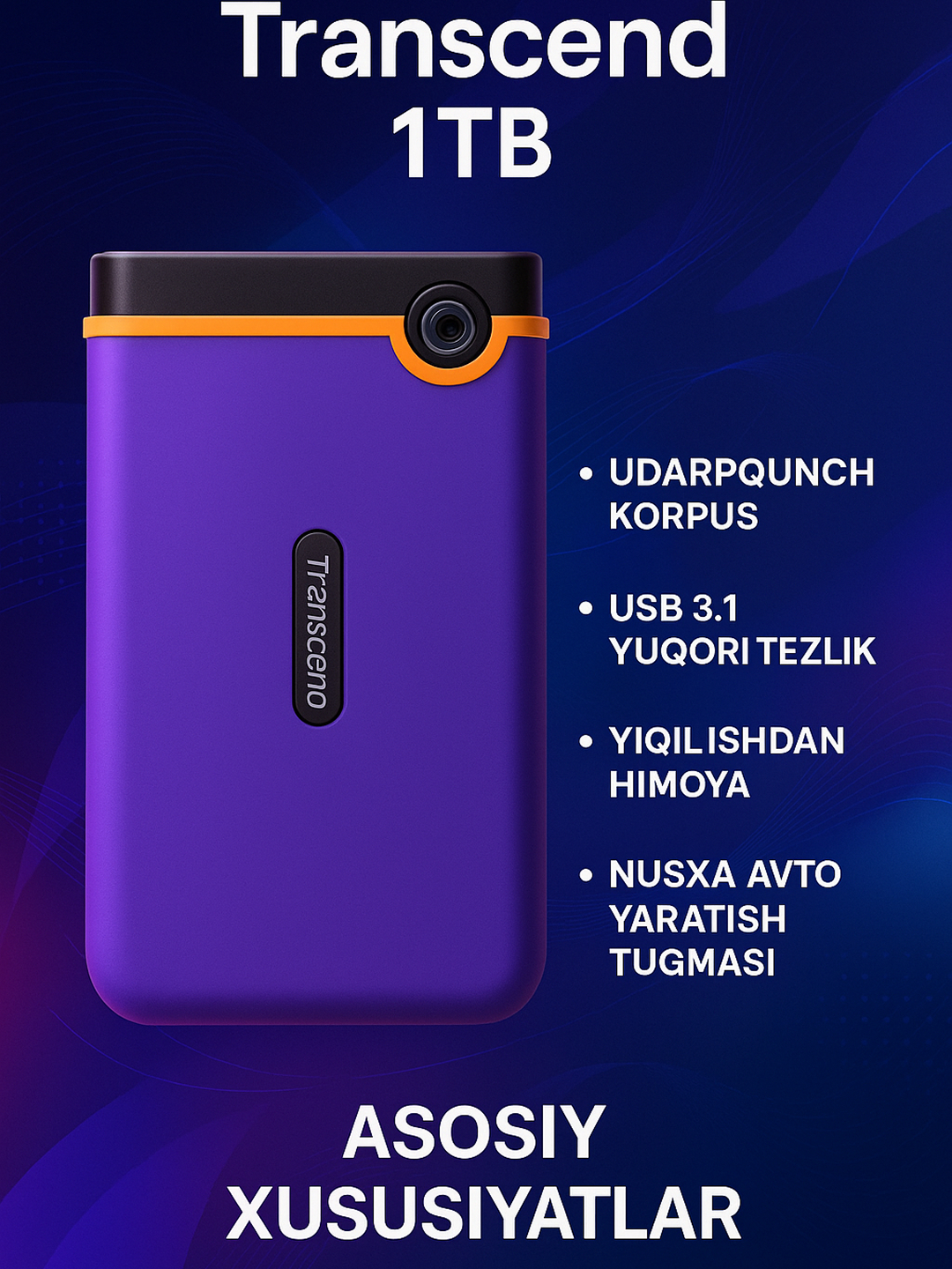 Внешний жесткий диск Transcend (1TB, 2TB, 4TB) StoreJet, 25 M3 2,5 ...