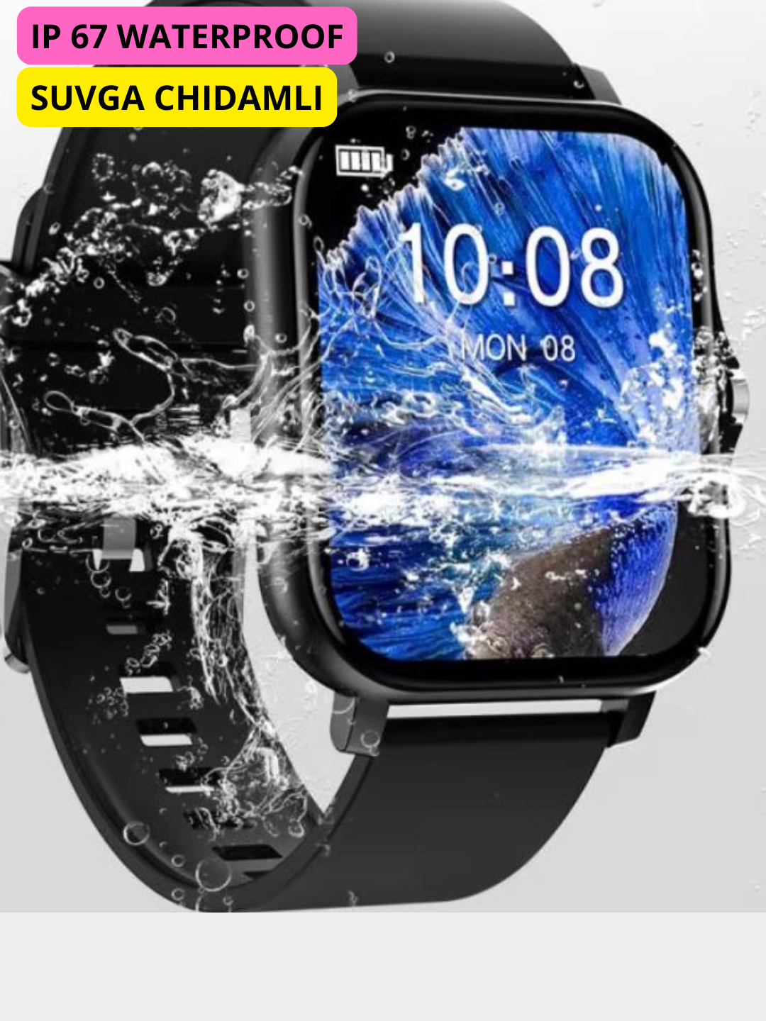 Aqlli soatlar,, Smart watch Android va iPhone, Apple, IOS uchun, suvga ...