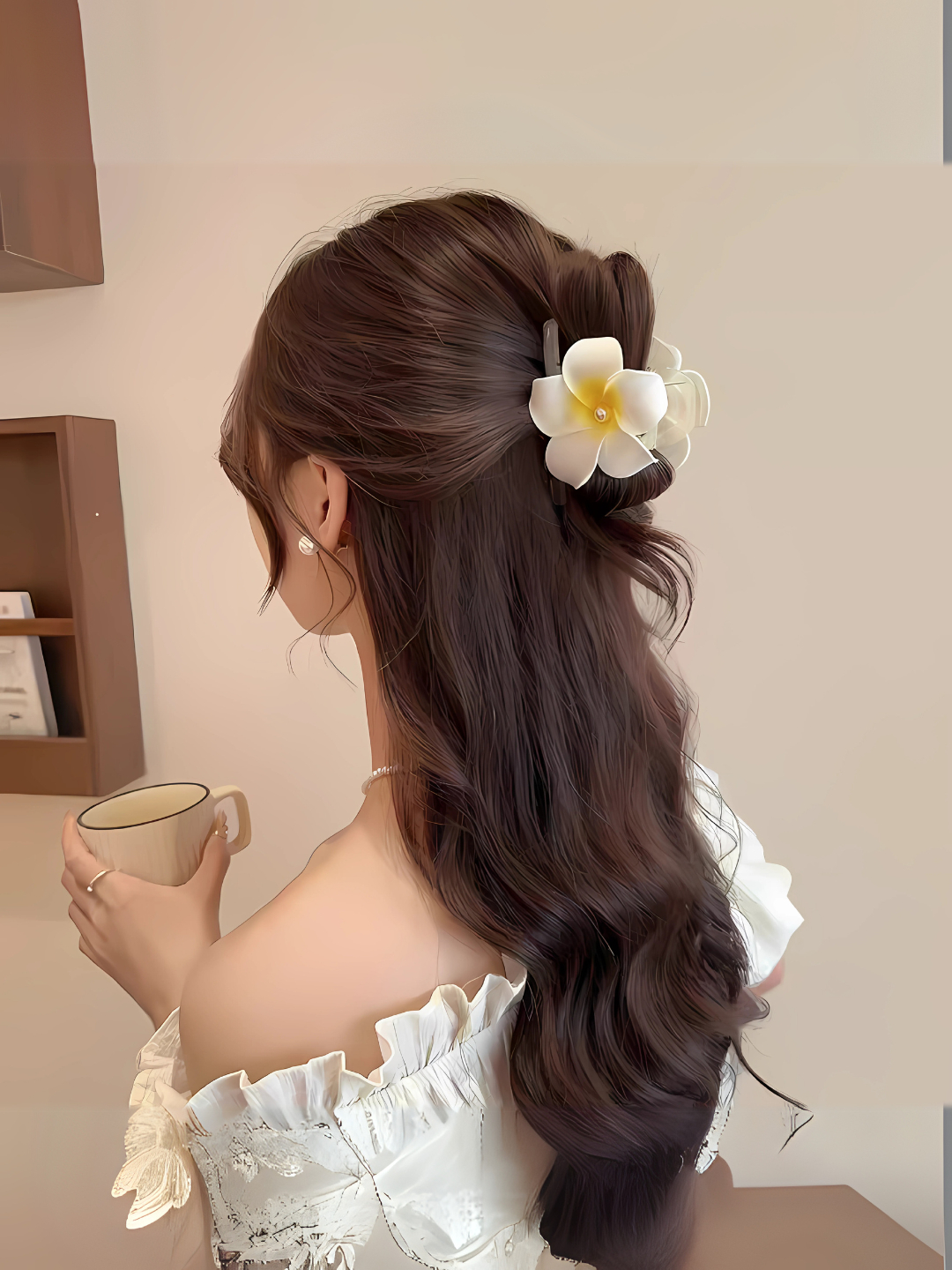 Заколка в форме цветка для женщин и девочек, плюмерия, размеры 8, 11 ...