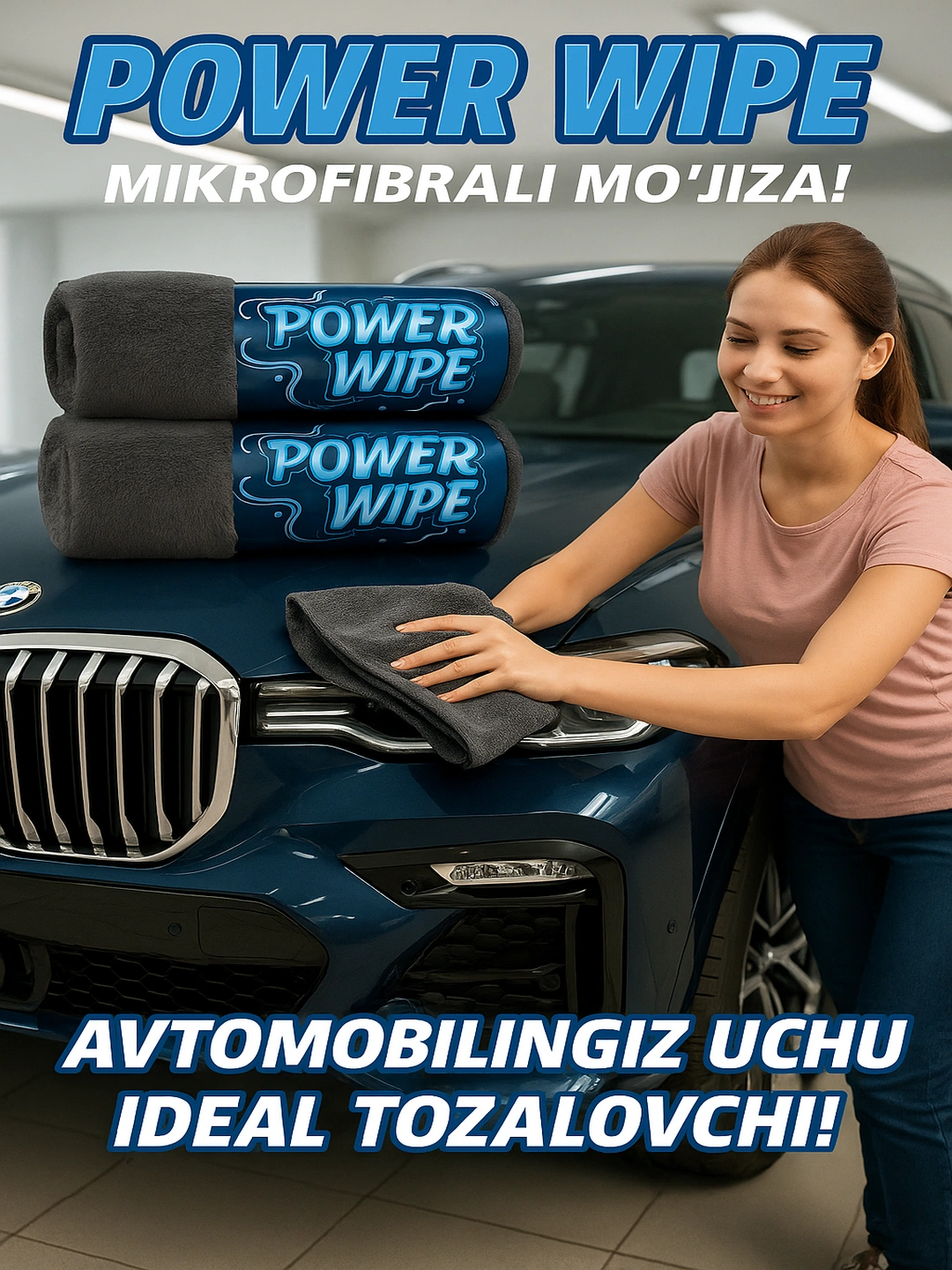 Power Wipe, ультратонкое полотенце из микрофибры для автомобилей сушка ...