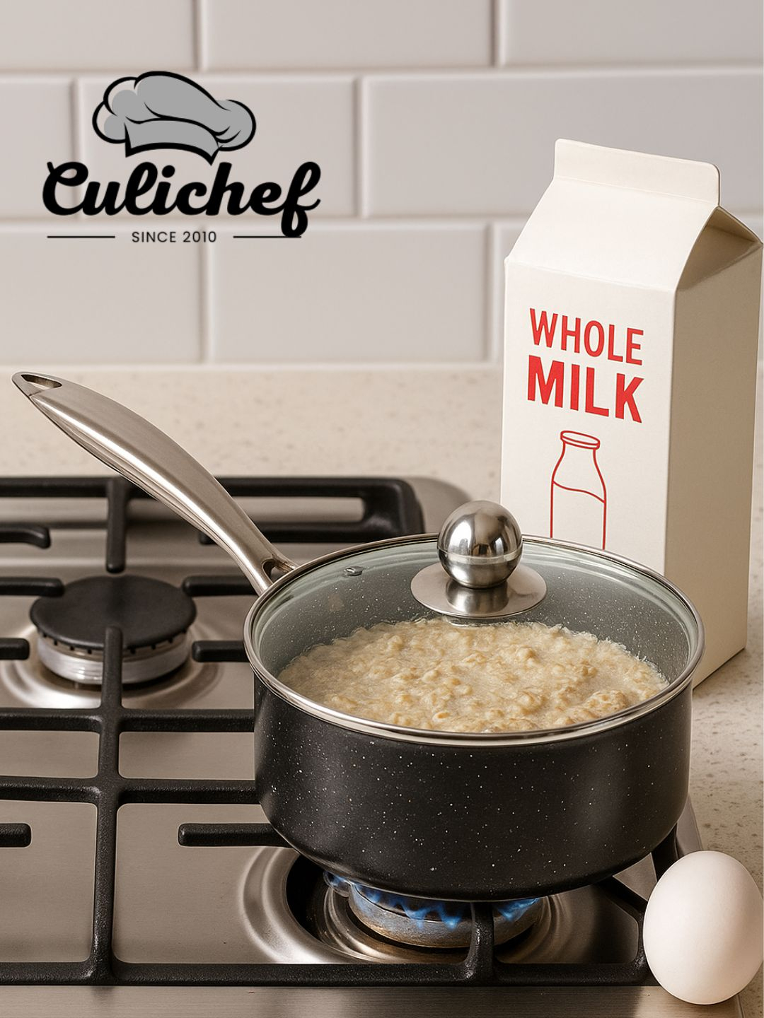 Sutli bo‘tqa tayyorlash uchun CULICHEF cho‘michi, idishi bilan, 2 litrni arzon narxda sotib ...