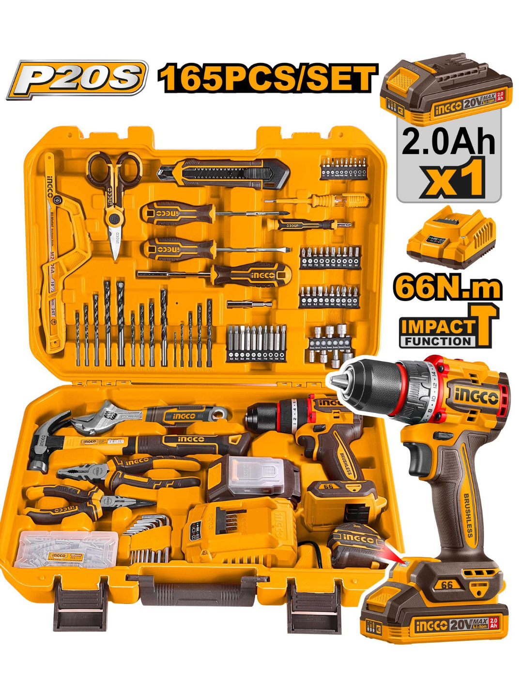 Набор инструментов INGCO HKTHP11651 165 шт купить по низким ценам в ...