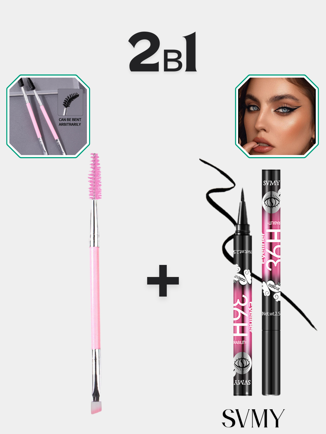 Kozlar uchun podvodka qalam SVMY, qora + sovg'a professional ko'z bo ...