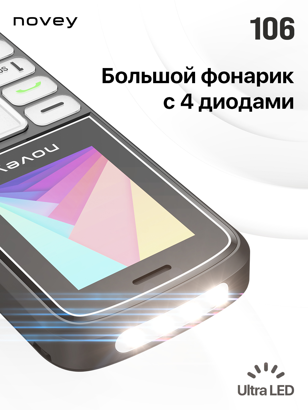 Кнопочный телефон NOVEY 106 за 156000 сум со скидкой 48%. Uzum Market