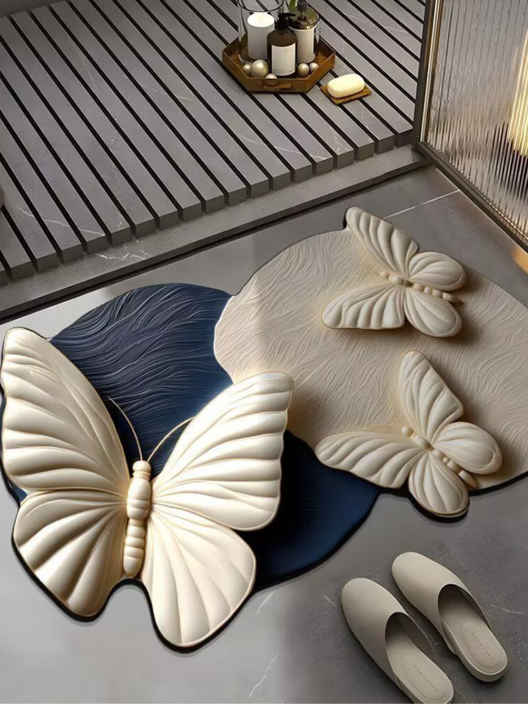 Sirpanmaydigan mikrofiber hammom gilami, yuviladigan, yumshoq va tez ...