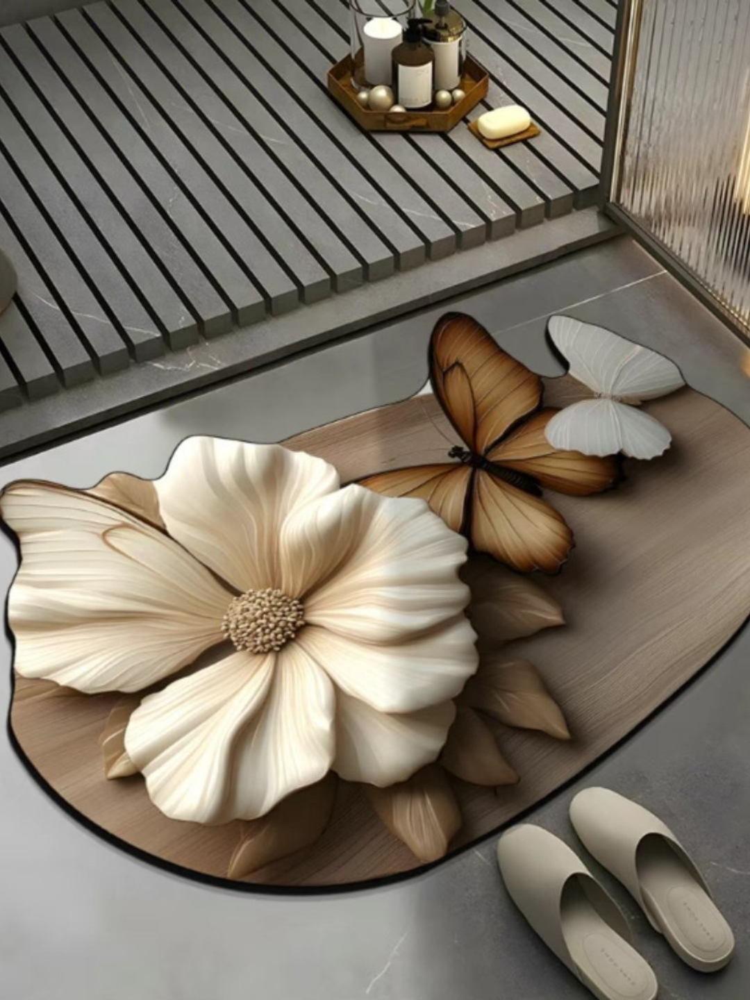 Sirpanmaydigan mikrofiber hammom gilami, yuviladigan, yumshoq va tez ...