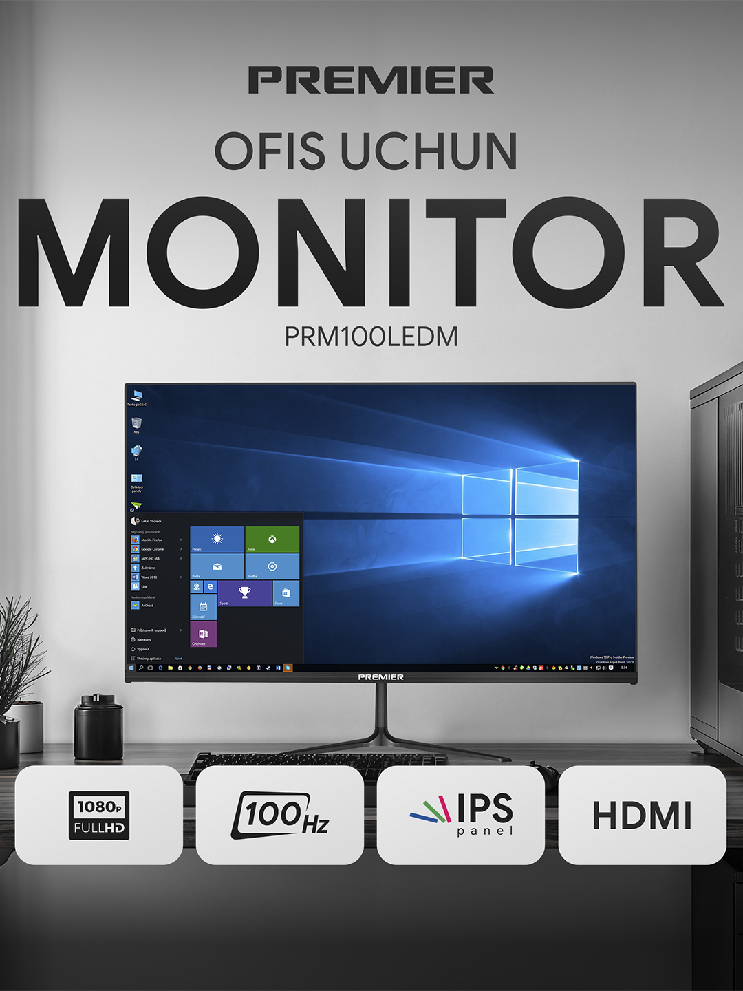 Premier 24 duym, 27 duym PRM100 LEDM, 100 Hz, IPS, FullHD 1199000 so'mga 43% chegirma bilan ...