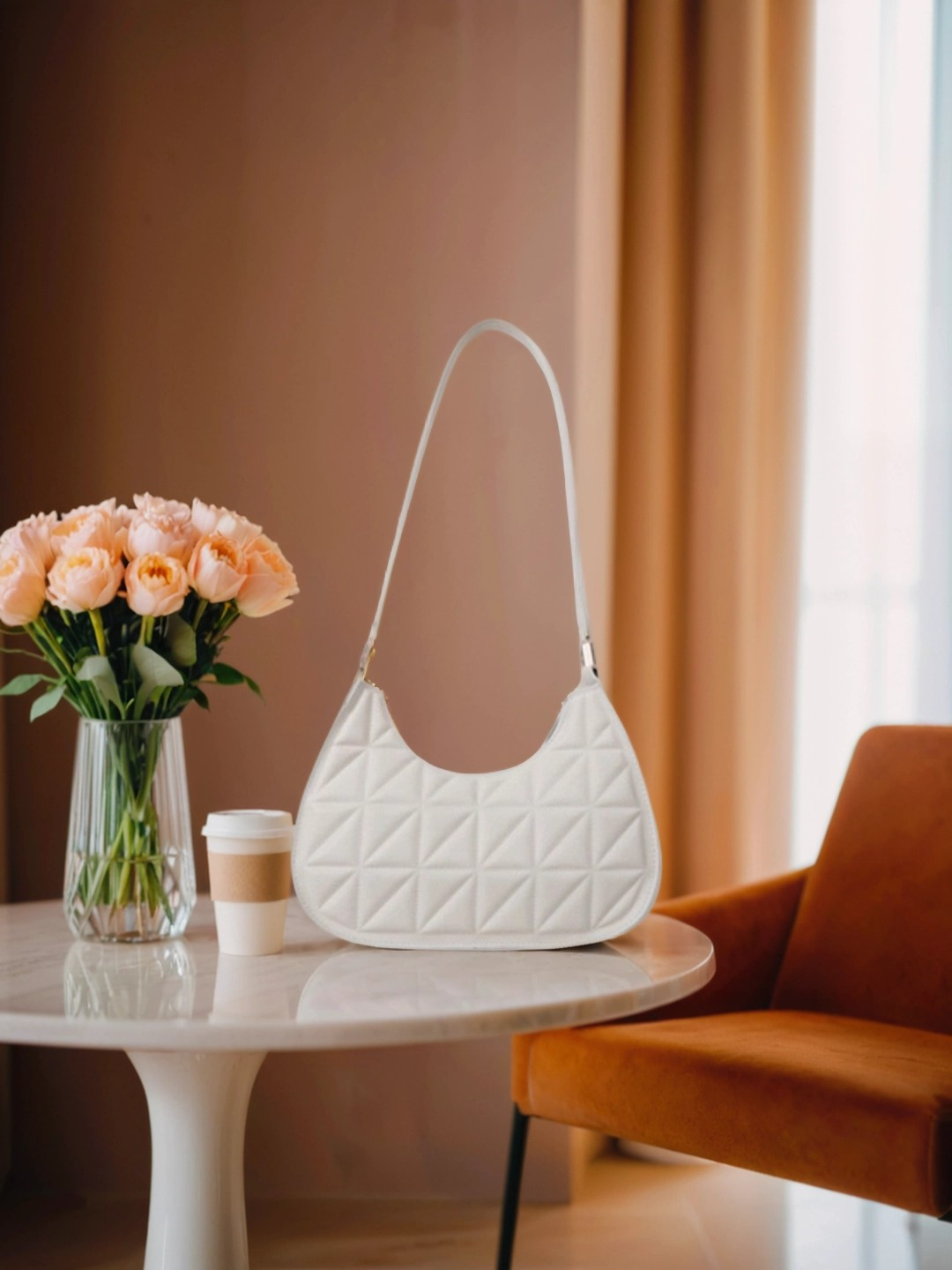 Ayollar uchun yelka sumkasi,sifatli, ekologik charm, yarim oy, har kuni ...