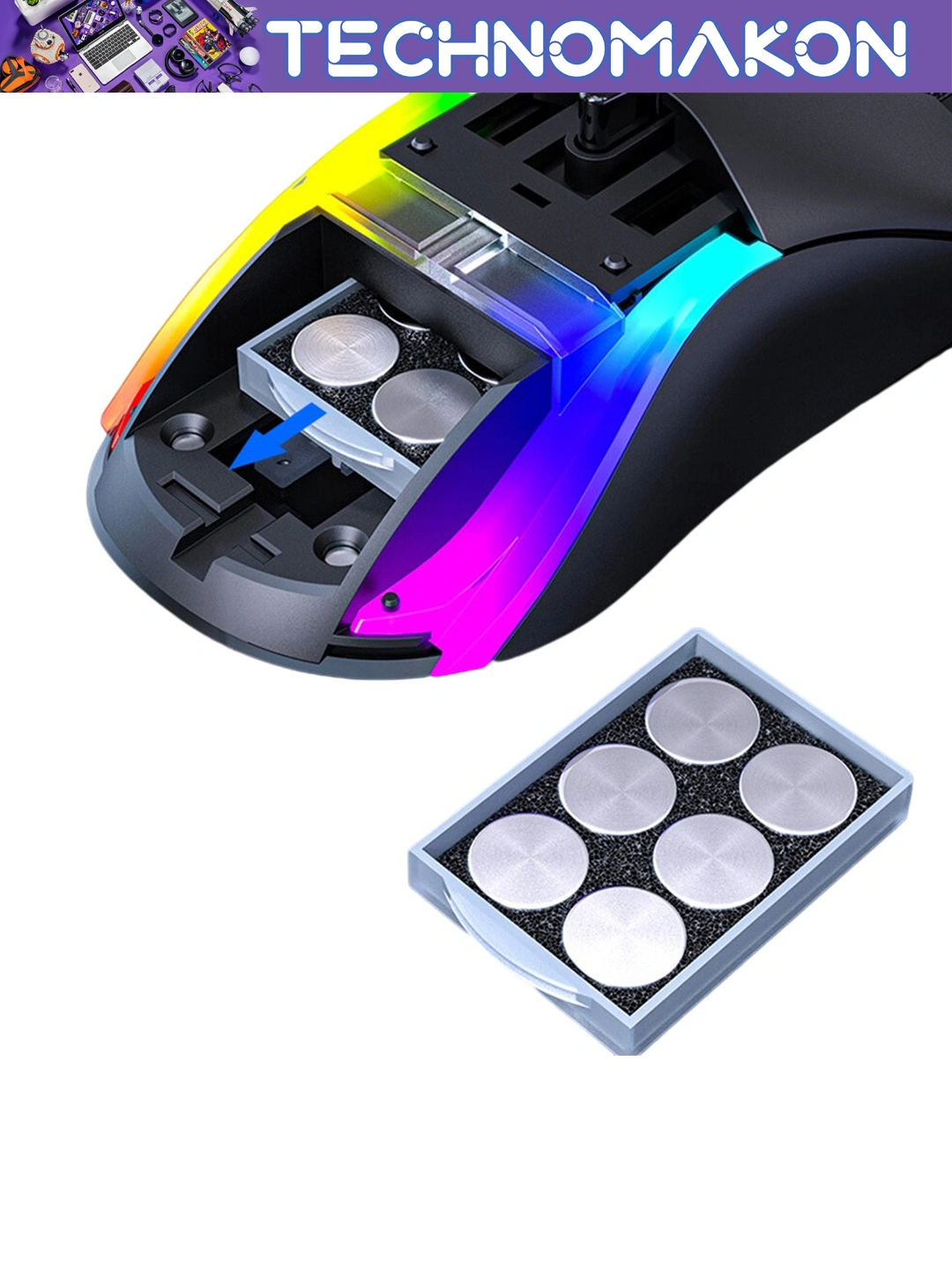 Проводная игровая мышь IMICE T60, с поддержкой RGB-подсветки и ...