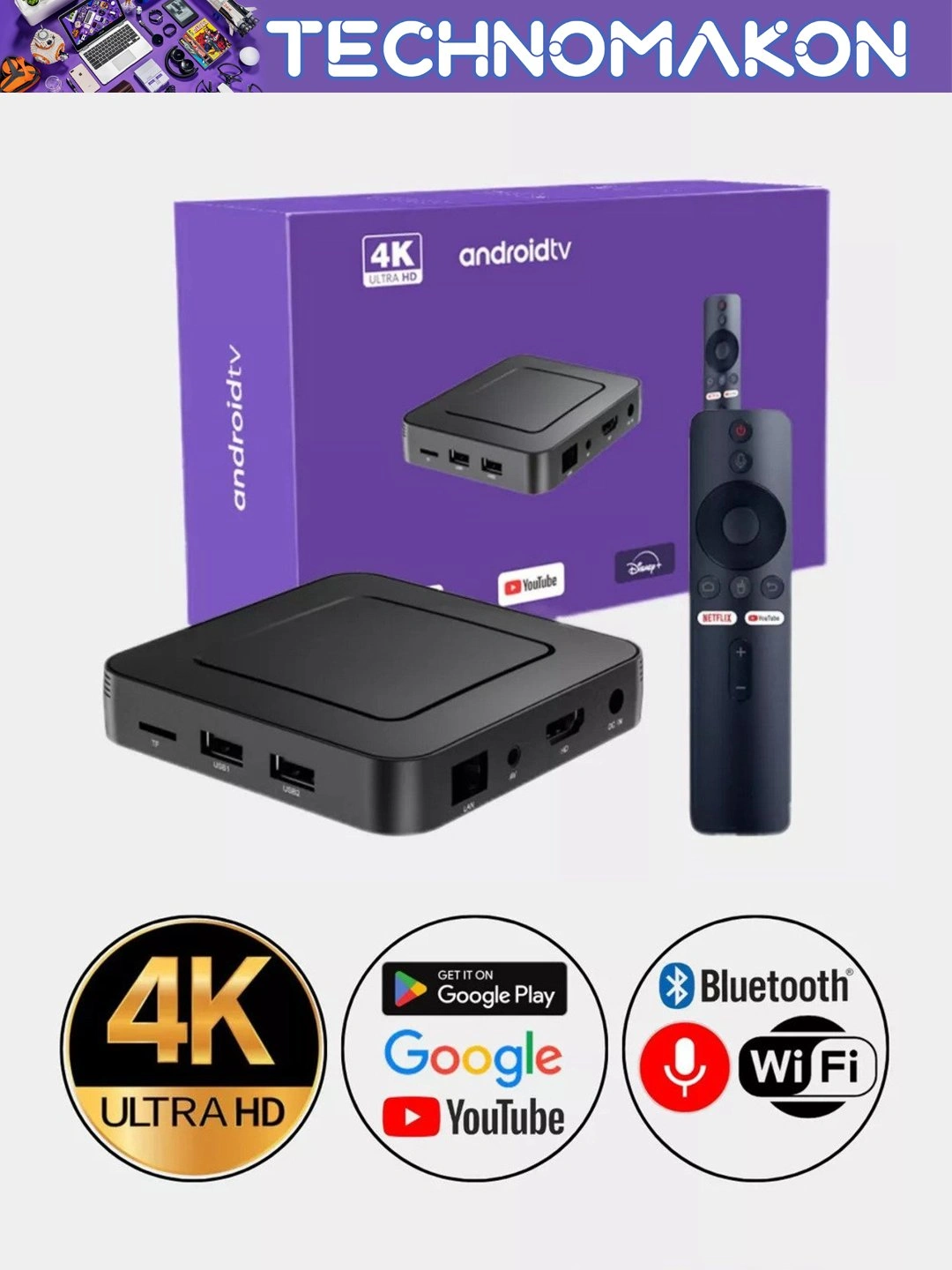 ТВ-приставка Z6, голосовое управление, Smart TV Box, Android smart box ...