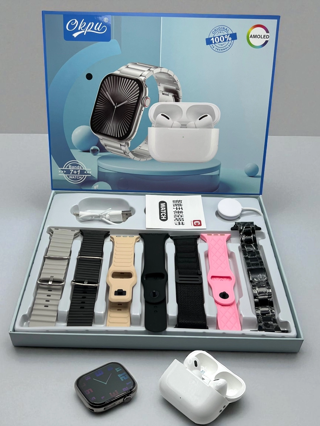 Smart Watch Ultra va Pods pro quloqchini, 8 ta tasma bilan, nabor 10 ...