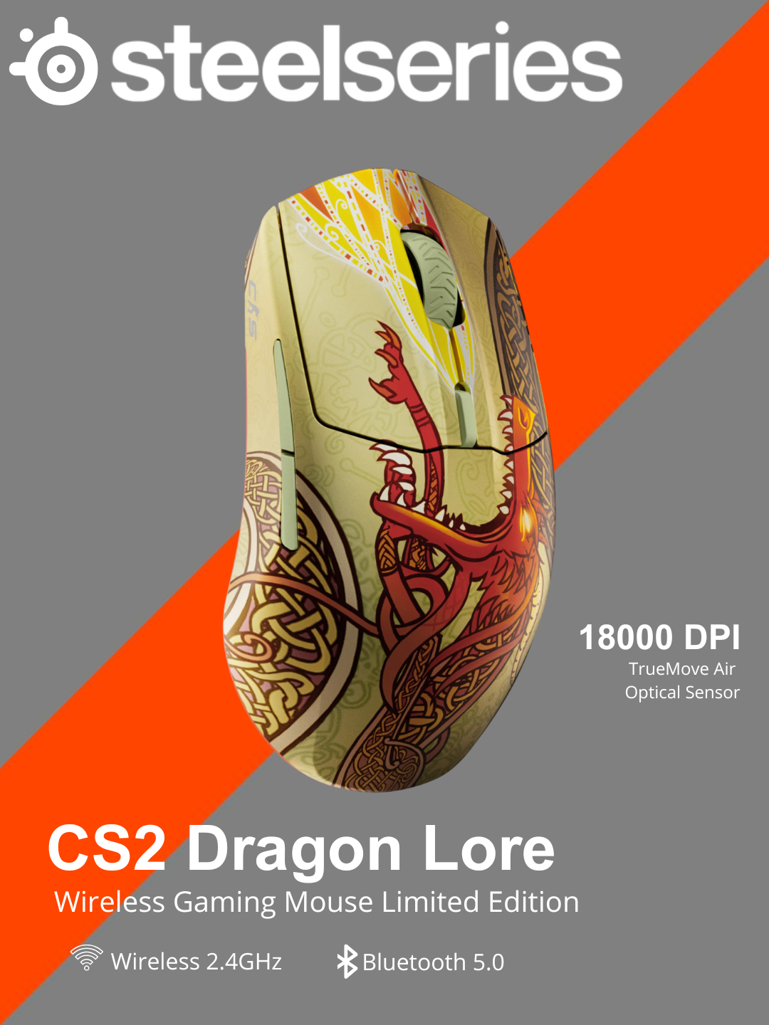 SteelSeries Wireless Gaming Mouse CS2 Dragon Lore Edition беспроводная игровая мышь купить по ...