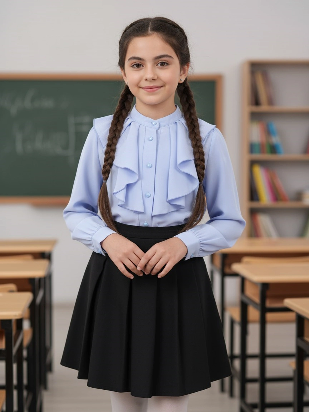 Bluzka, qizlar uchun maktab formasi 45570 so'mga 7% chegirma bilan ...