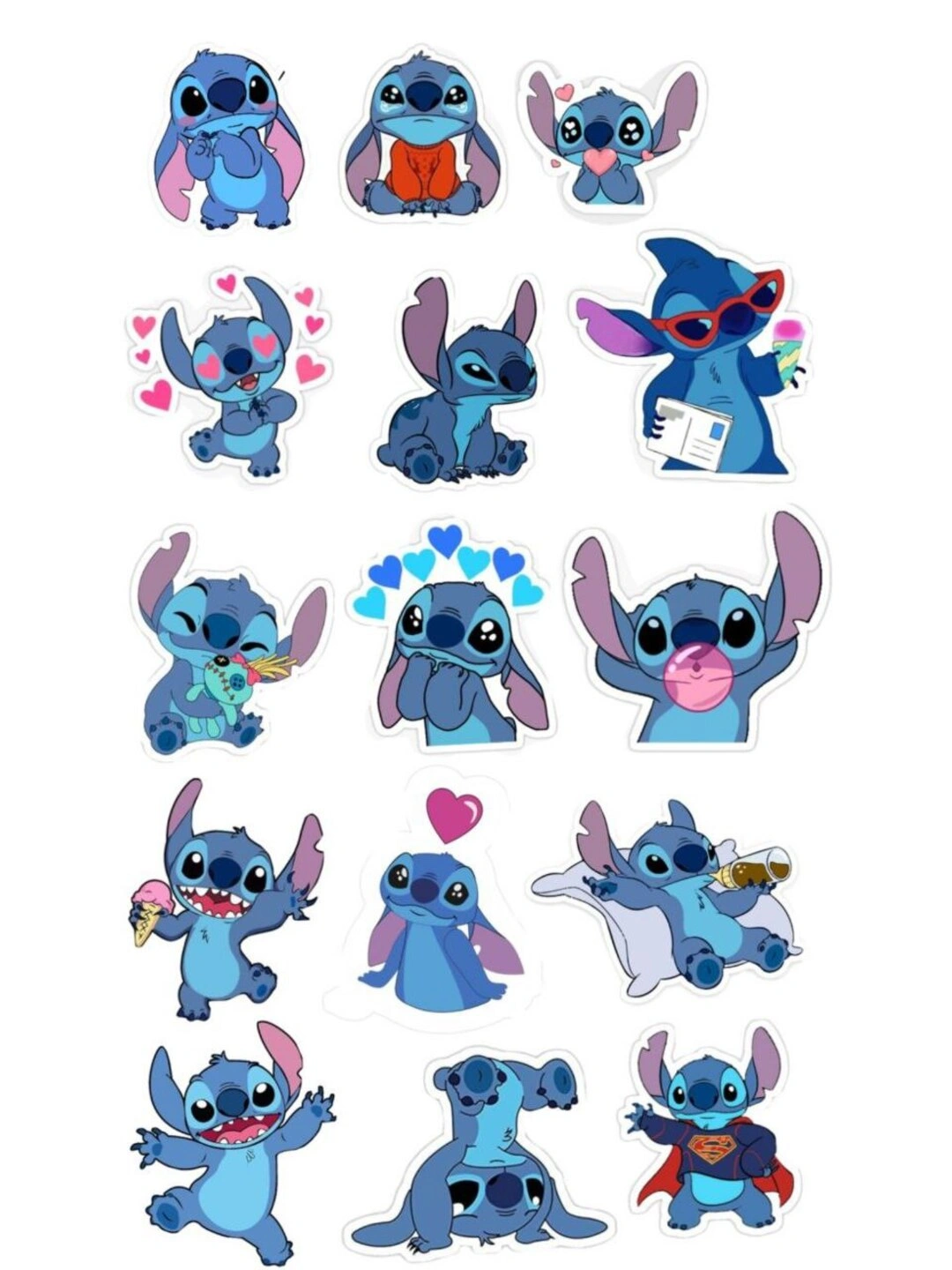 Самоклеящиеся стикеры: Стич, Пикачу, Стич и его друзья за 7500 сум по ...