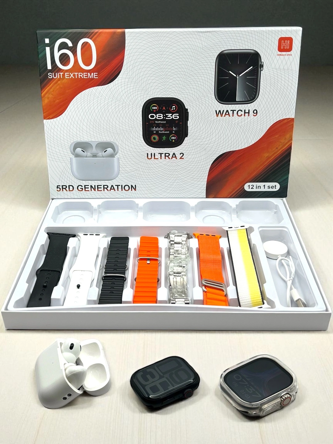 Smart Watch Ultra и наушники Pods pro, с 8 браслетами, 10 в 1, умные ...
