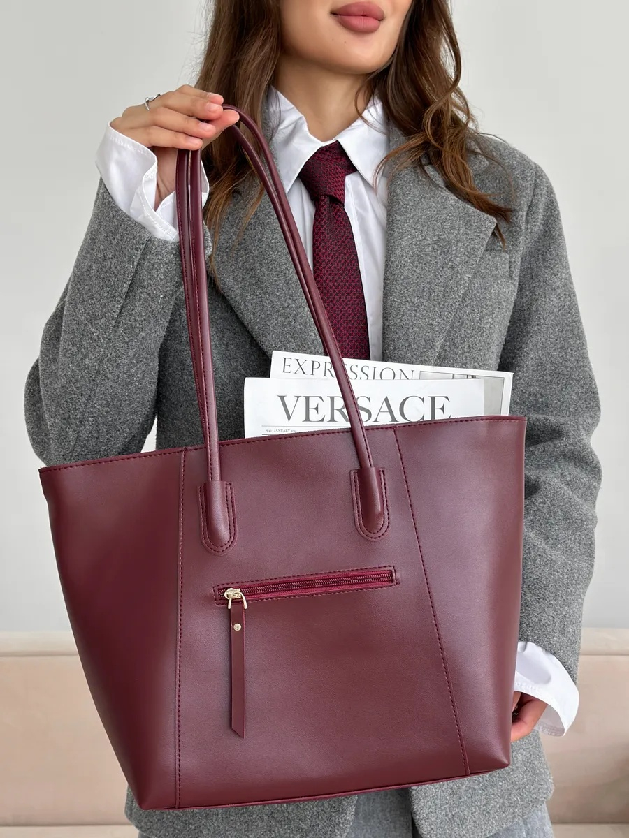 Katta yelkama sumka ayollar uchun, eco charmda, o'qish uchun, A4, tout 119000 so'mga 76% ...