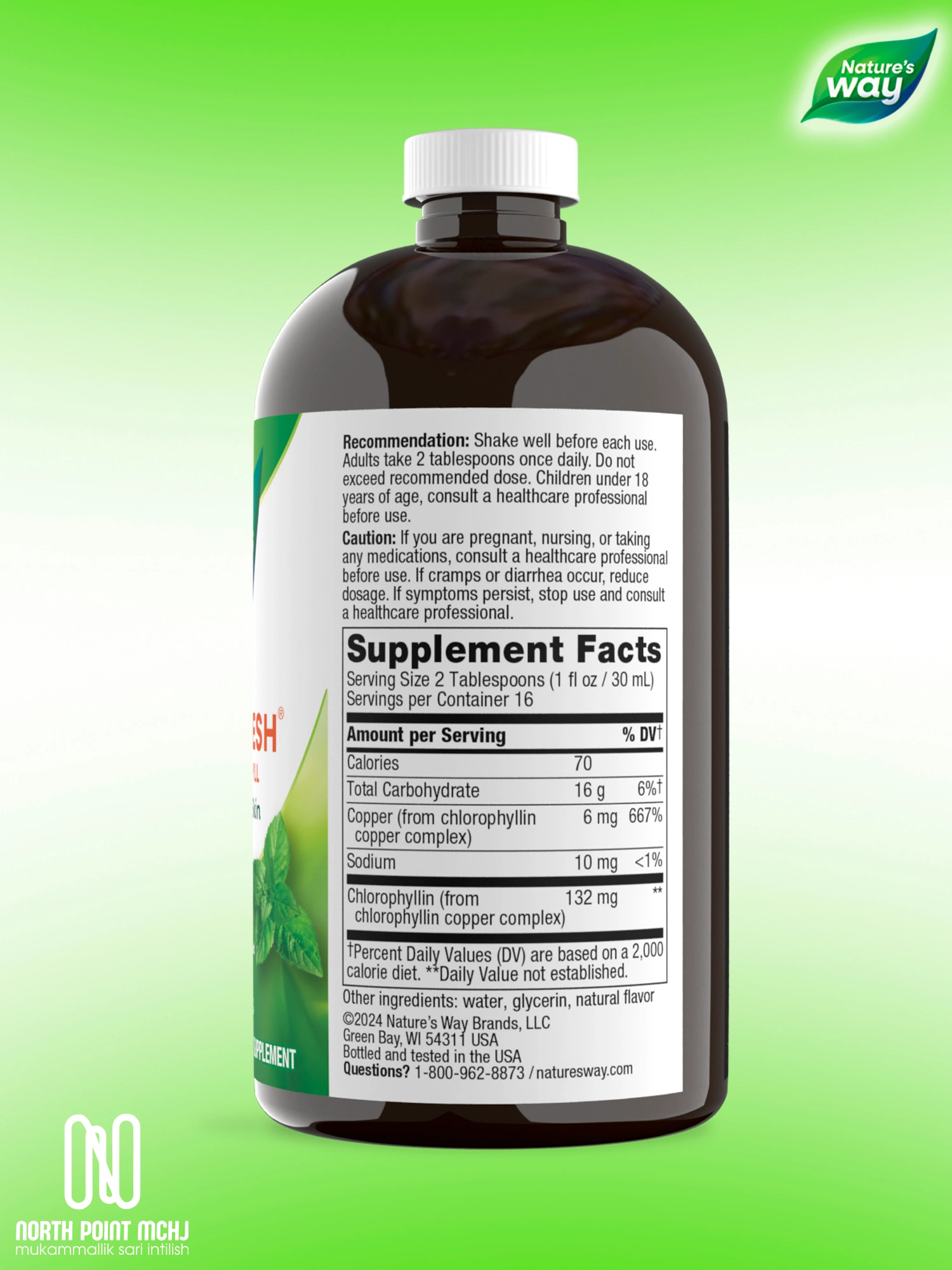 Tabiat yo‘li, yalpiz ta’mli suyuq xlorofill, 480 ml 350000 so'mga eng ...