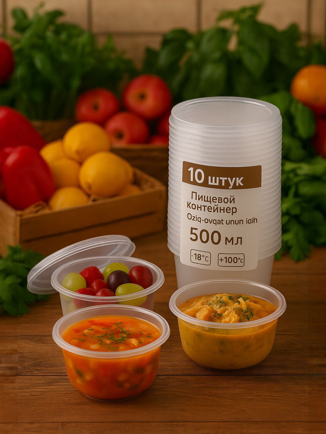 Пищевой контейнер 500 г пластиковый контейнер для заморозки для горячих блюд Gilliwy за 31000 ...