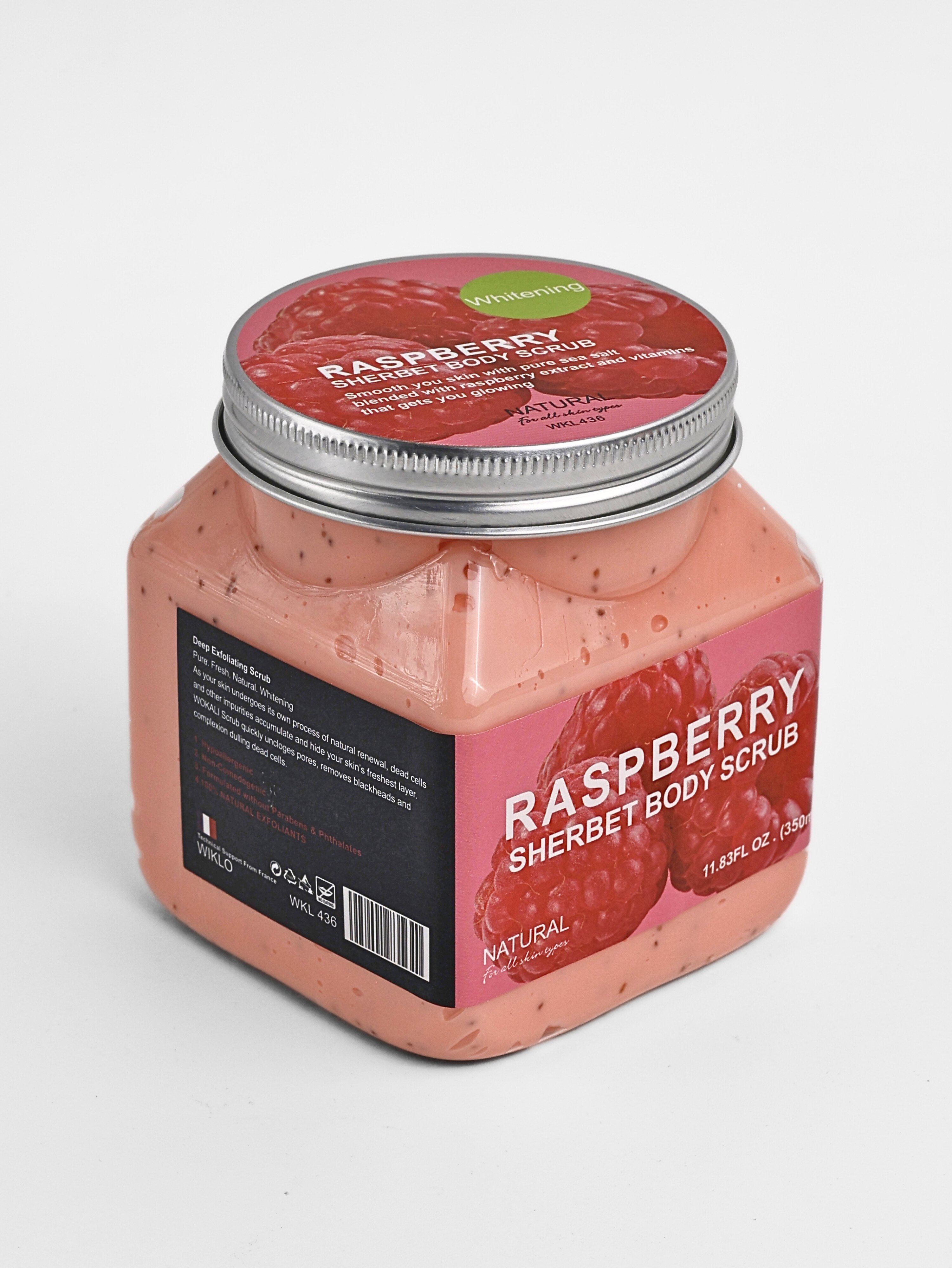 Tana va yuz uchun skrab Wokal Sherbet Body Scrub malina, qulupnay ...