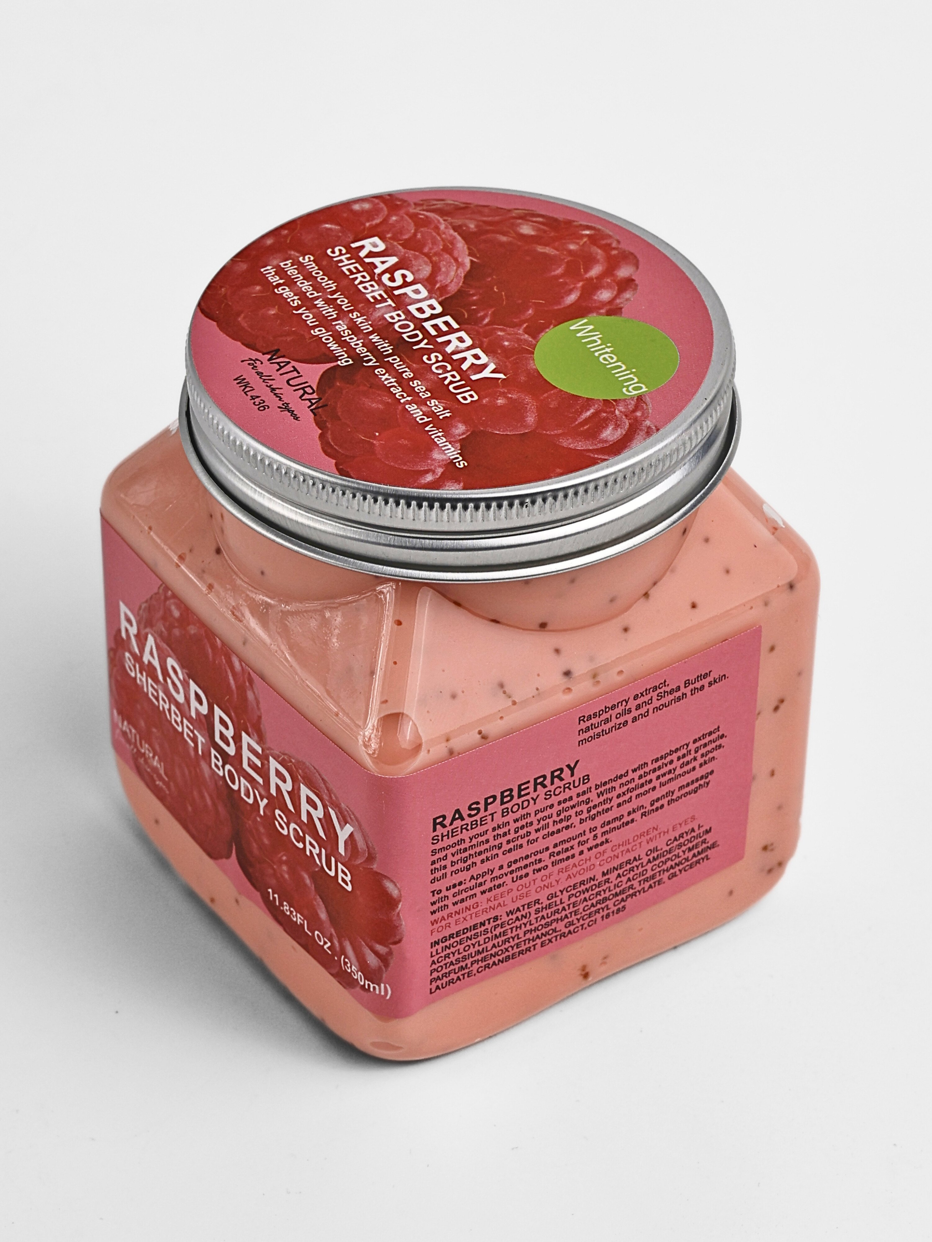 Tana va yuz uchun skrab Wokal Sherbet Body Scrub malina, qulupnay ...