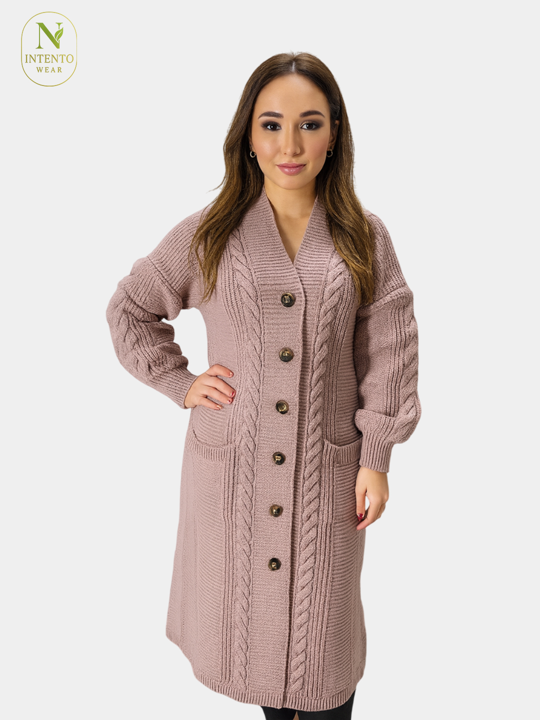 Кардиган женский вязаный оверсайз длинный (48-56), на 7 пуговицах за 269000 сум со скидкой 33% ...