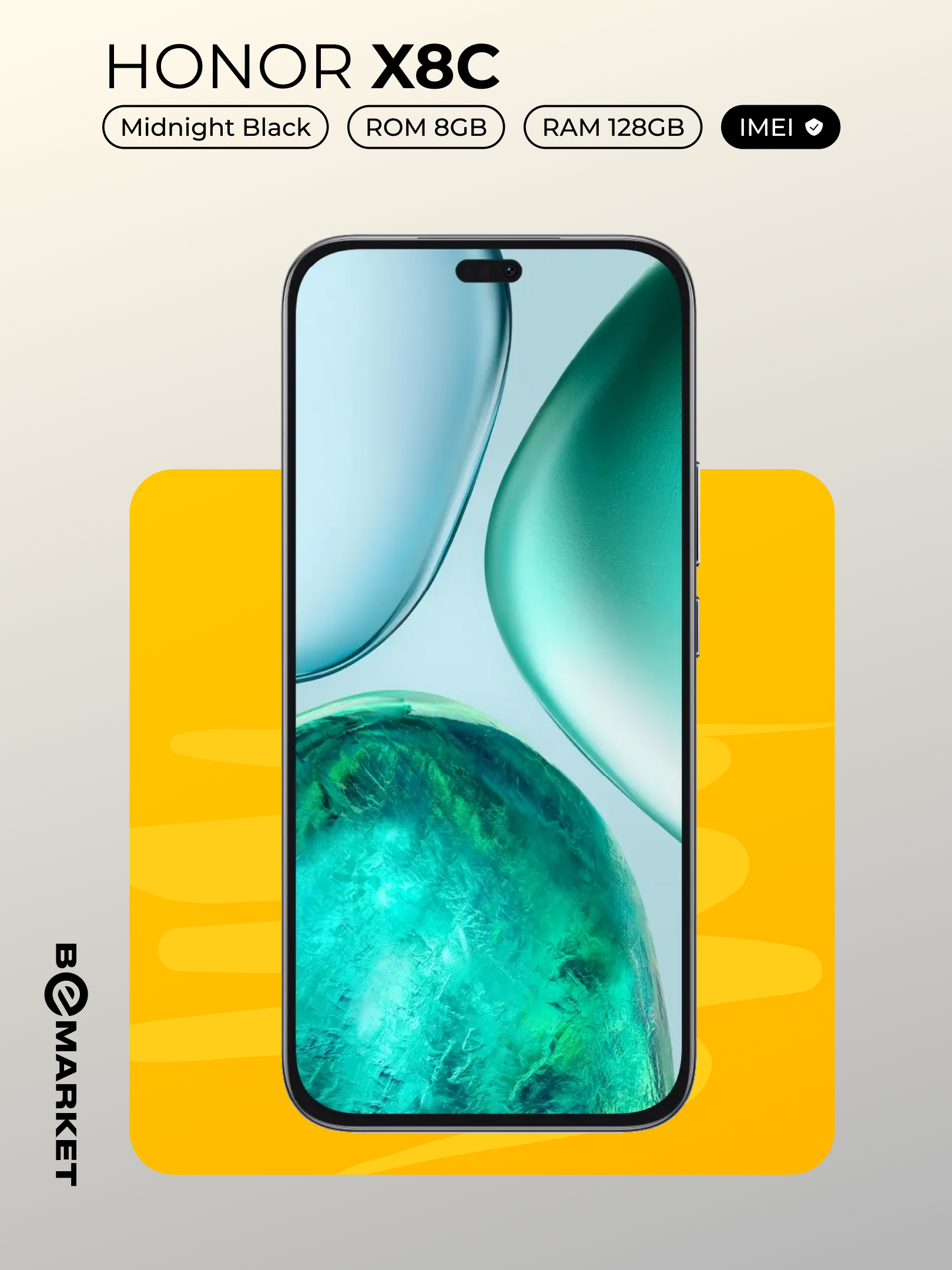 Смартфон Honor X8c, Midnight Black, 8/128 GB за 3008000 сум со скидкой ...