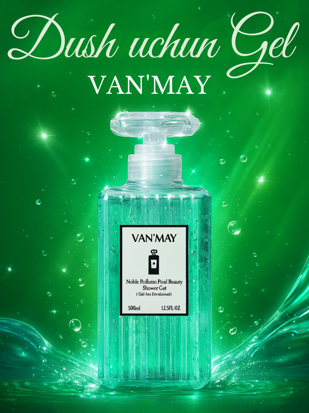 Dush uchun gel, VAN'MAY, Gul yaproqlari bilan, namlik beruvchi va ...